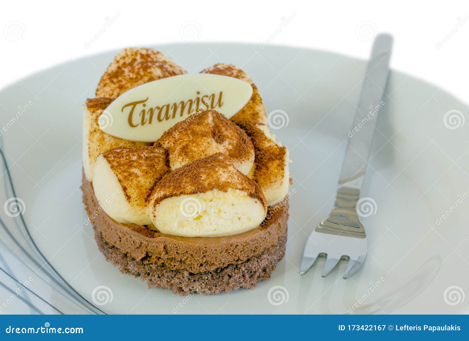 Tiramisu Cake with Label Isolated. Stock Image - Image of cake ...