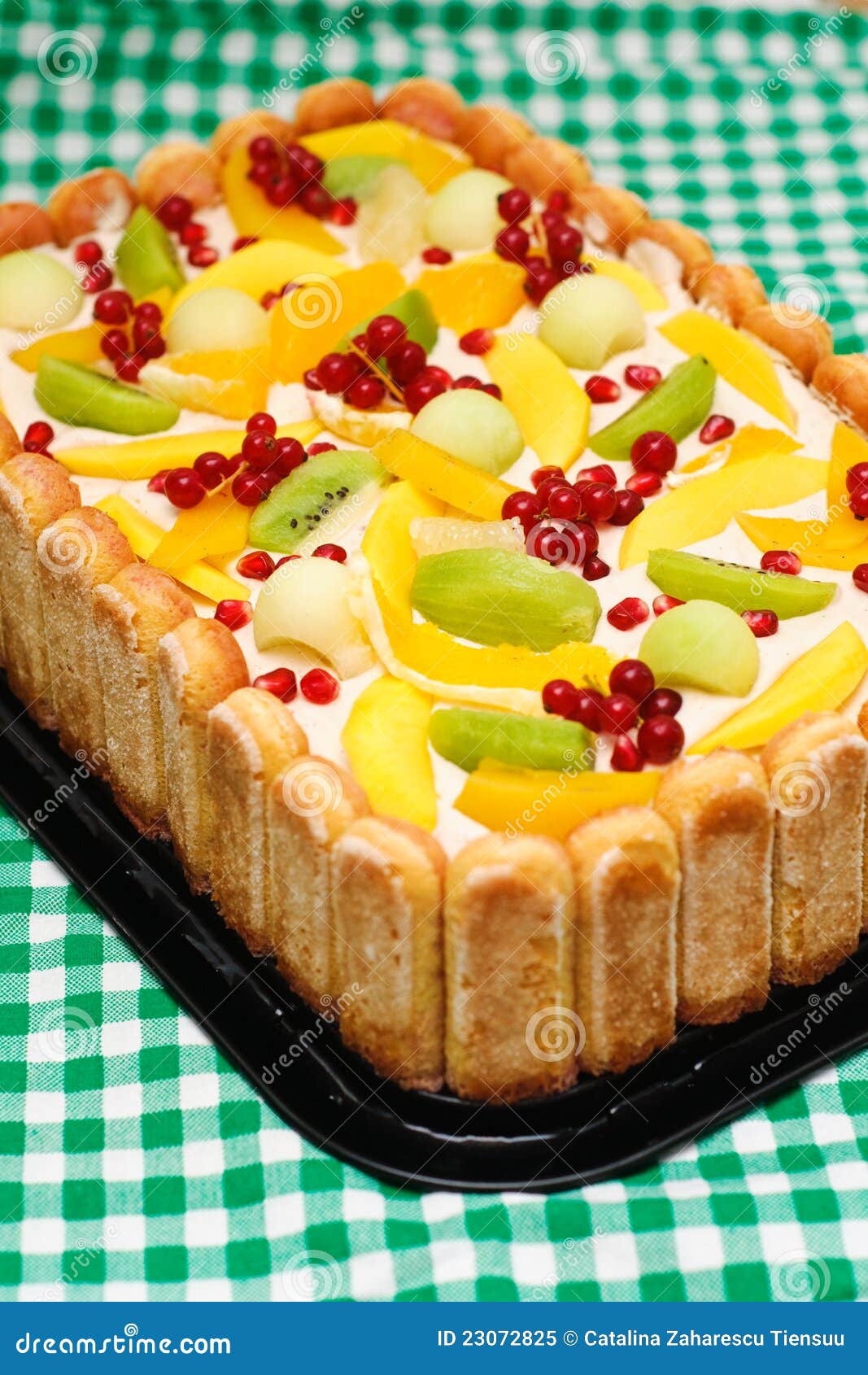 Tiramisu with Exotic Fruits Stock Image - Image of orange, pomegranate ...