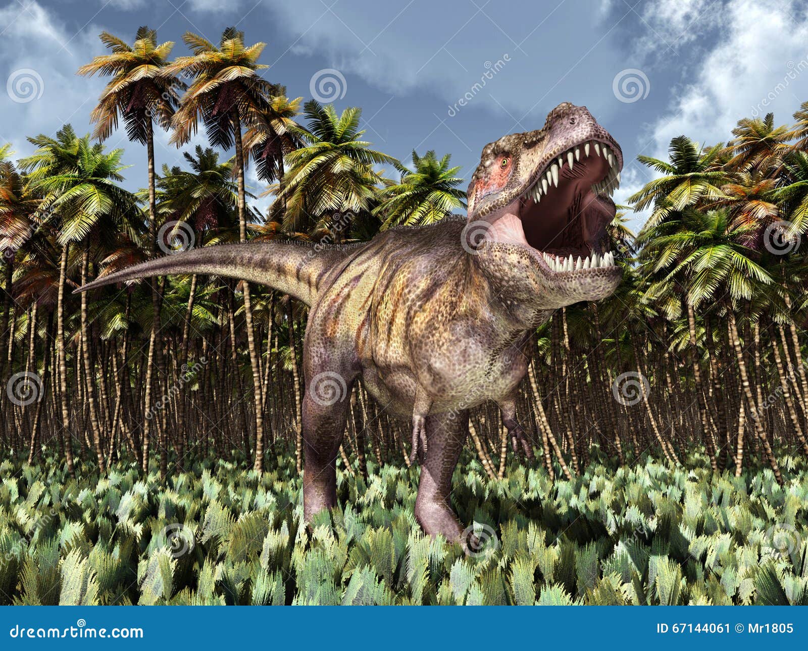 Tirannosauro Rex Nella Giungla Illustrazione di Stock - Illustrazione ...