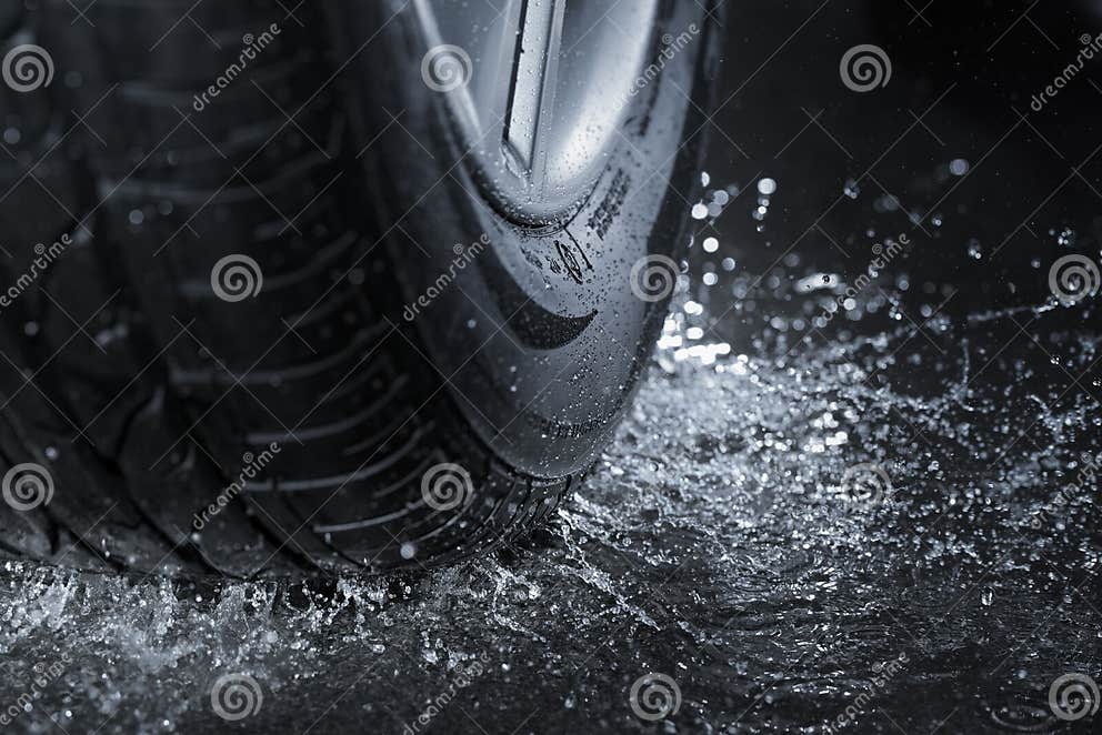 Tire stock photo. Image of splashing, groove, water, transportation ...