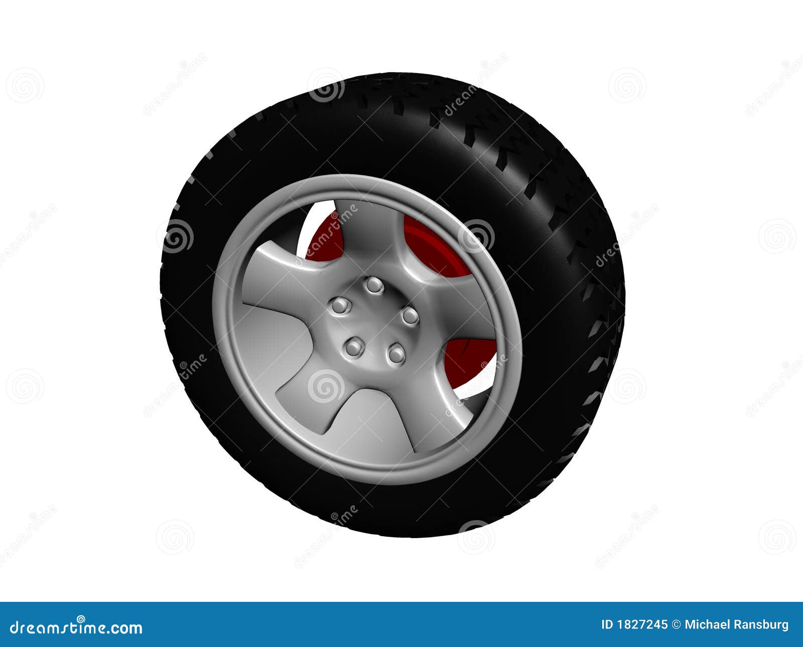 Tire with alloy rim stock illustration. Illustration of round - 1827245