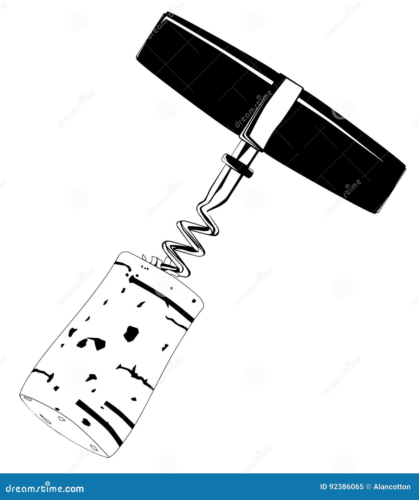 Tire-bouchon Et Cork Drawing Illustration de Vecteur - Illustration du ...