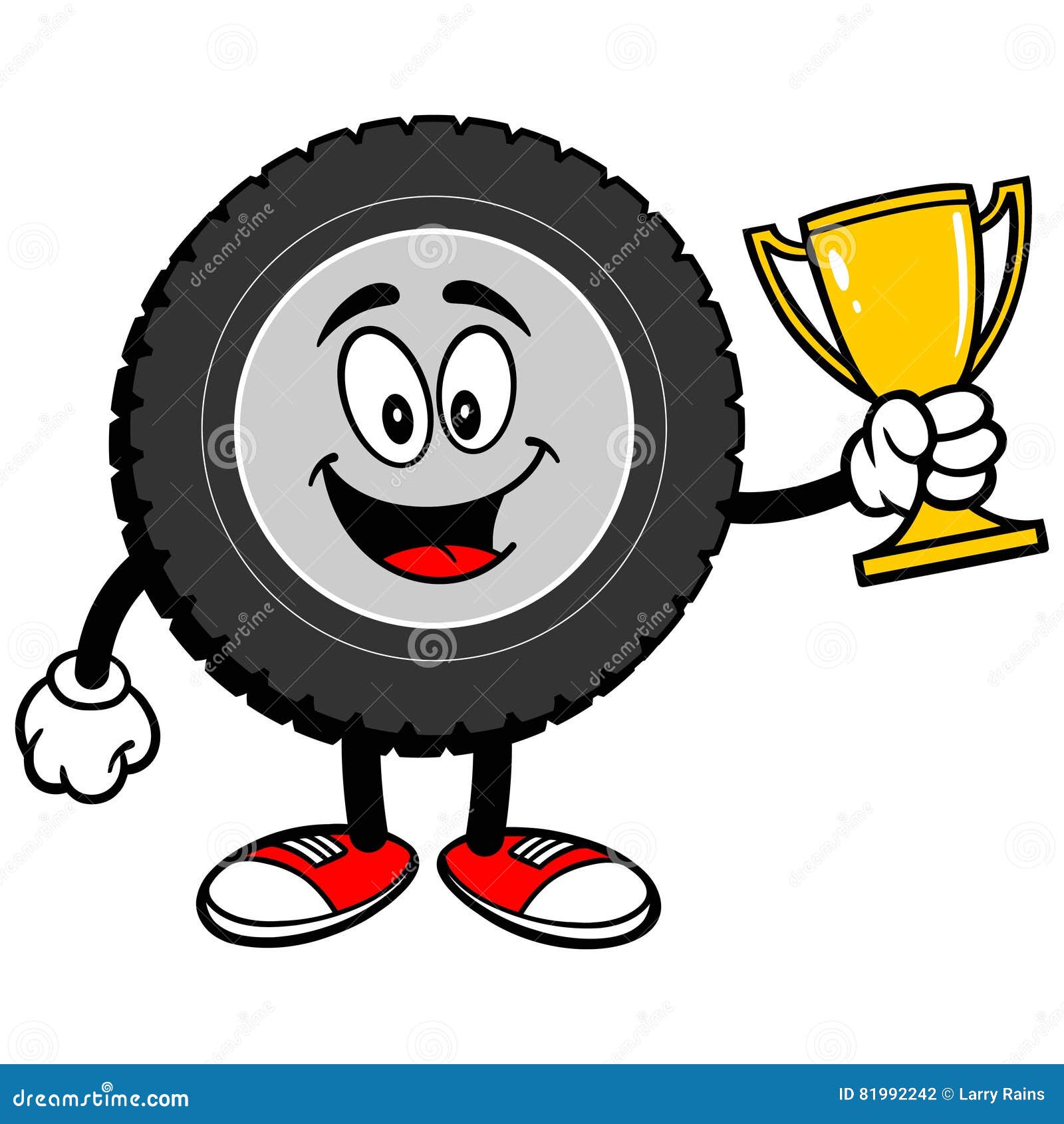 Tire Cartoon With Thumbs Up Vector Illustration | CartoonDealer.com ...