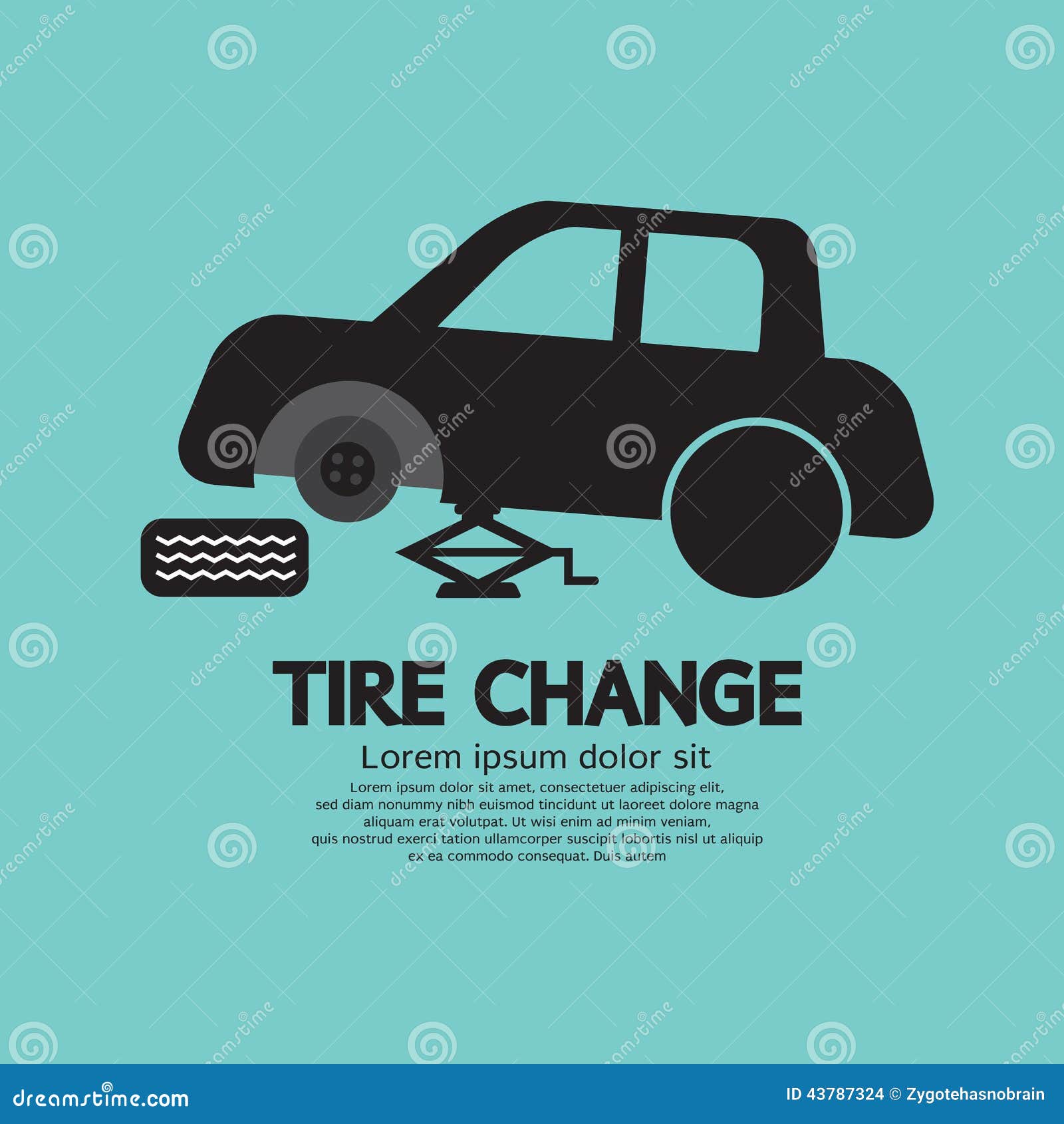 Tire Changing stock vector. Illustration of changing - 43787324