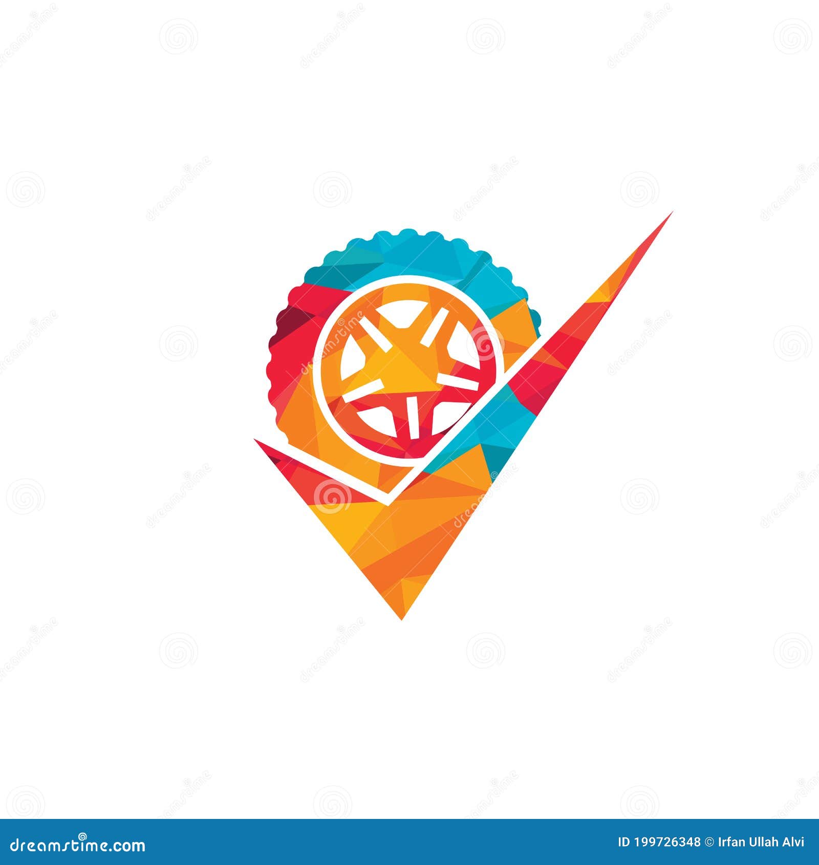 Tire Check Vector Logo Design. Stock Vector - Illustration of label ...