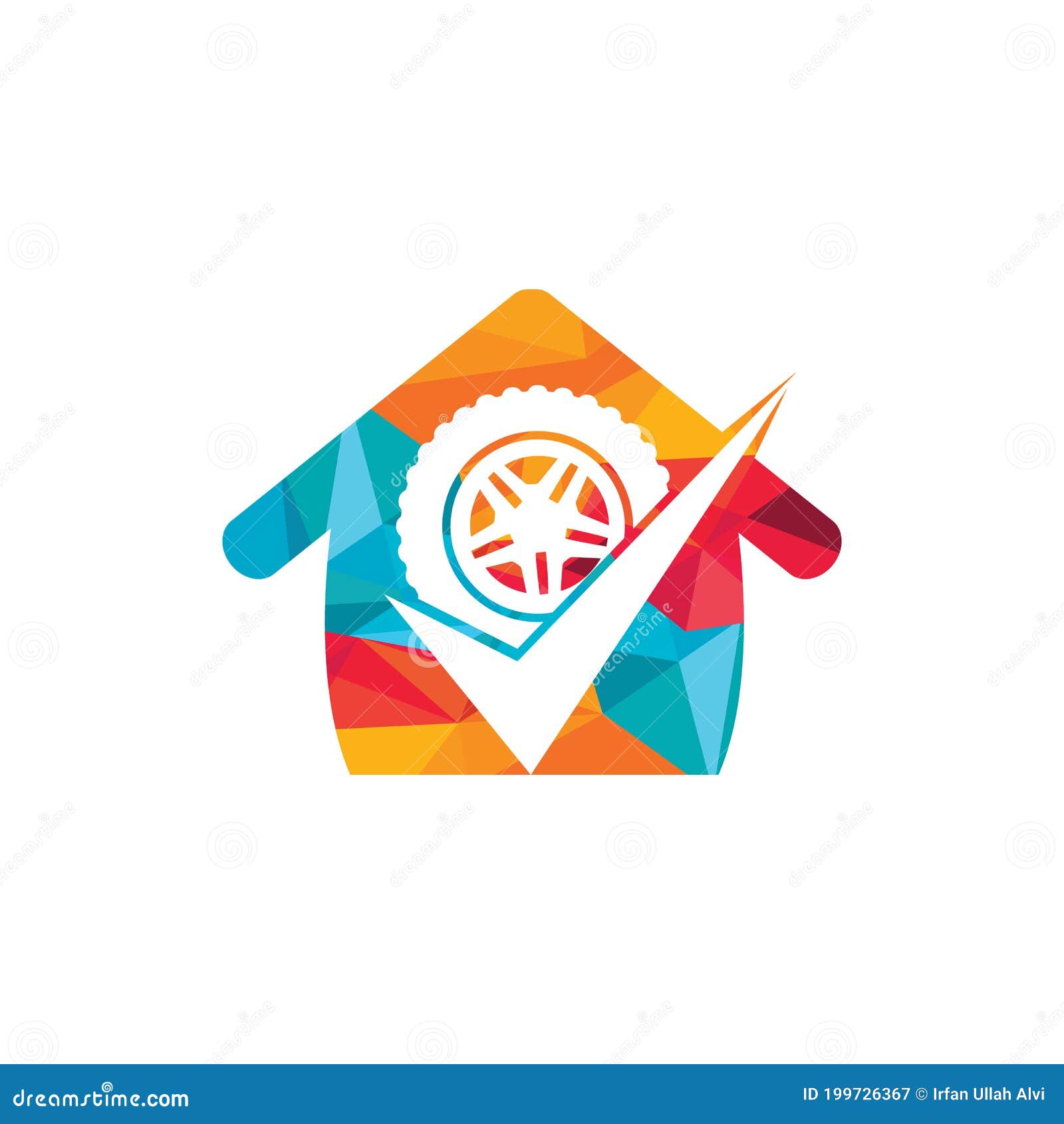 Tire Check Vector Logo Design. Stock Vector - Illustration of home ...