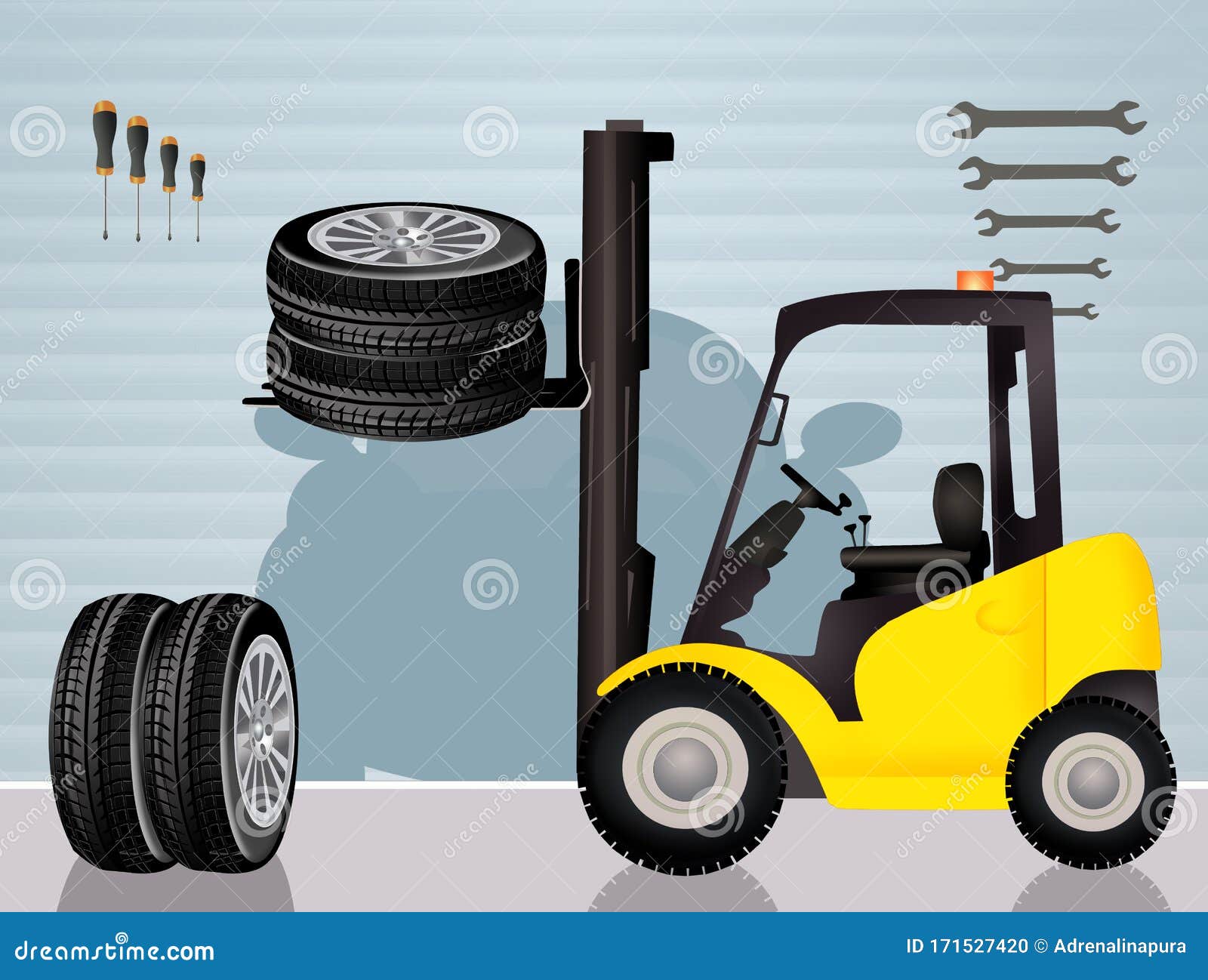 Tire dealer illustration stock illustration. Illustration of tire ...
