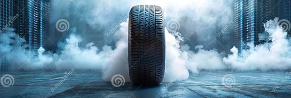 Tire Exploding on City Street Stock Image - Image of building ...