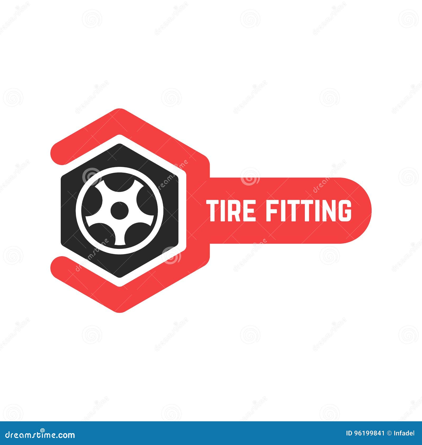 Tire Fitting Logo with Wrench Stock Vector - Illustration of emblem ...