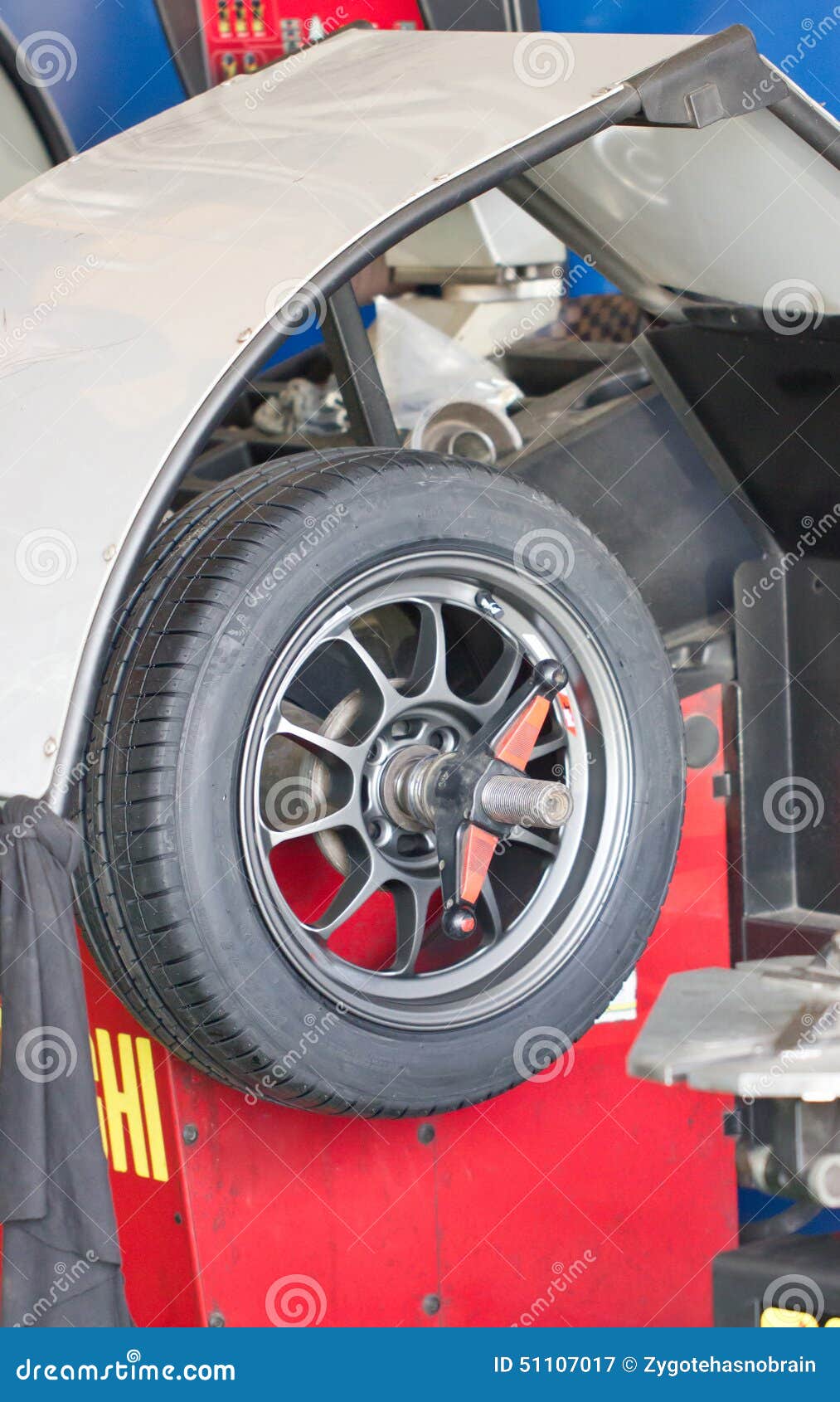 Tire Fitting Machine. stock image. Image of mechanic - 51107017