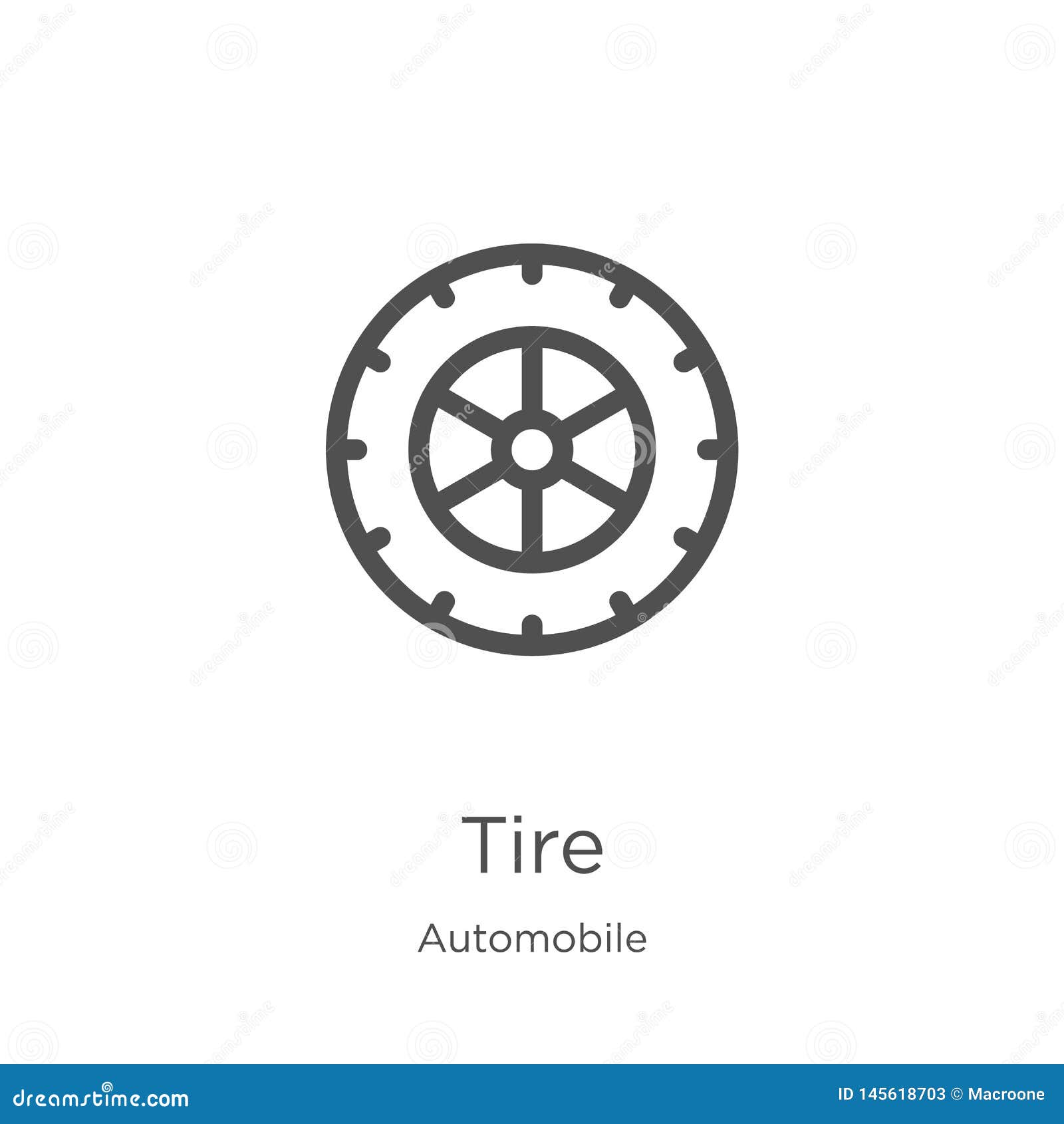 Tire Icon Vector from Automobile Collection. Thin Line Tire Outline ...