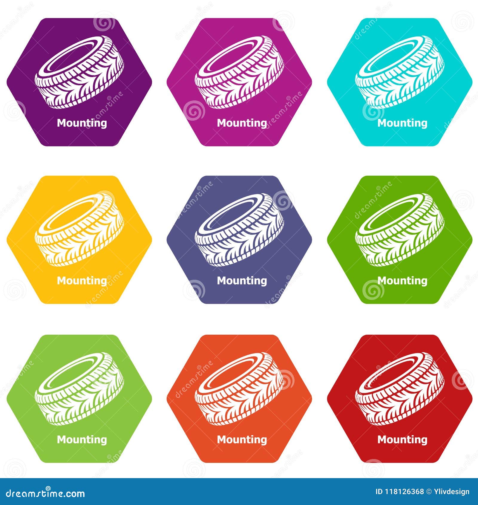 Tire icons set 9 vector stock vector. Illustration of offroad - 118126368