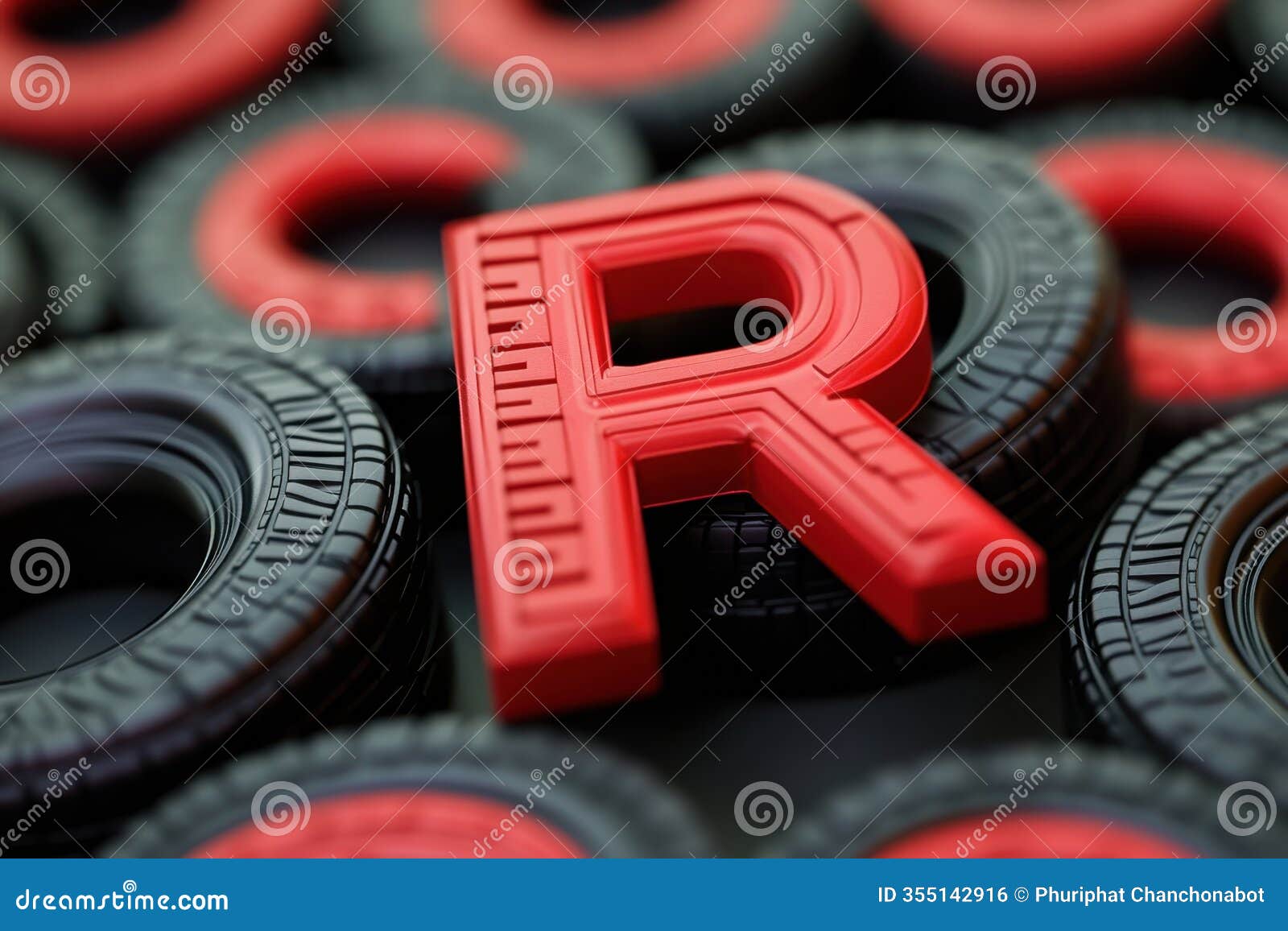 A Tire with the Letter R on it with Generative AI Stock Illustration ...
