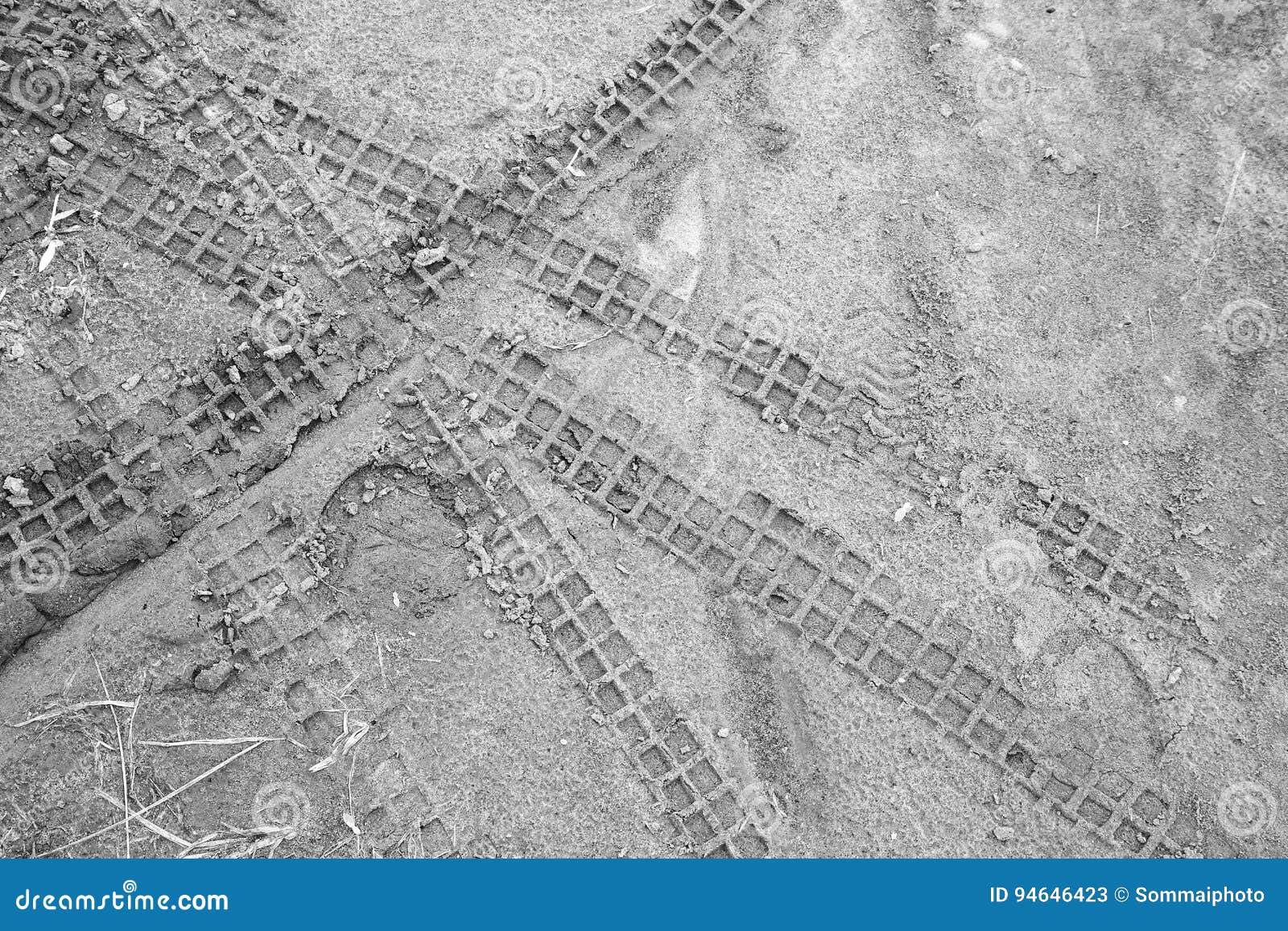 Tire marks on the ground stock image. Image of terrain - 94646423