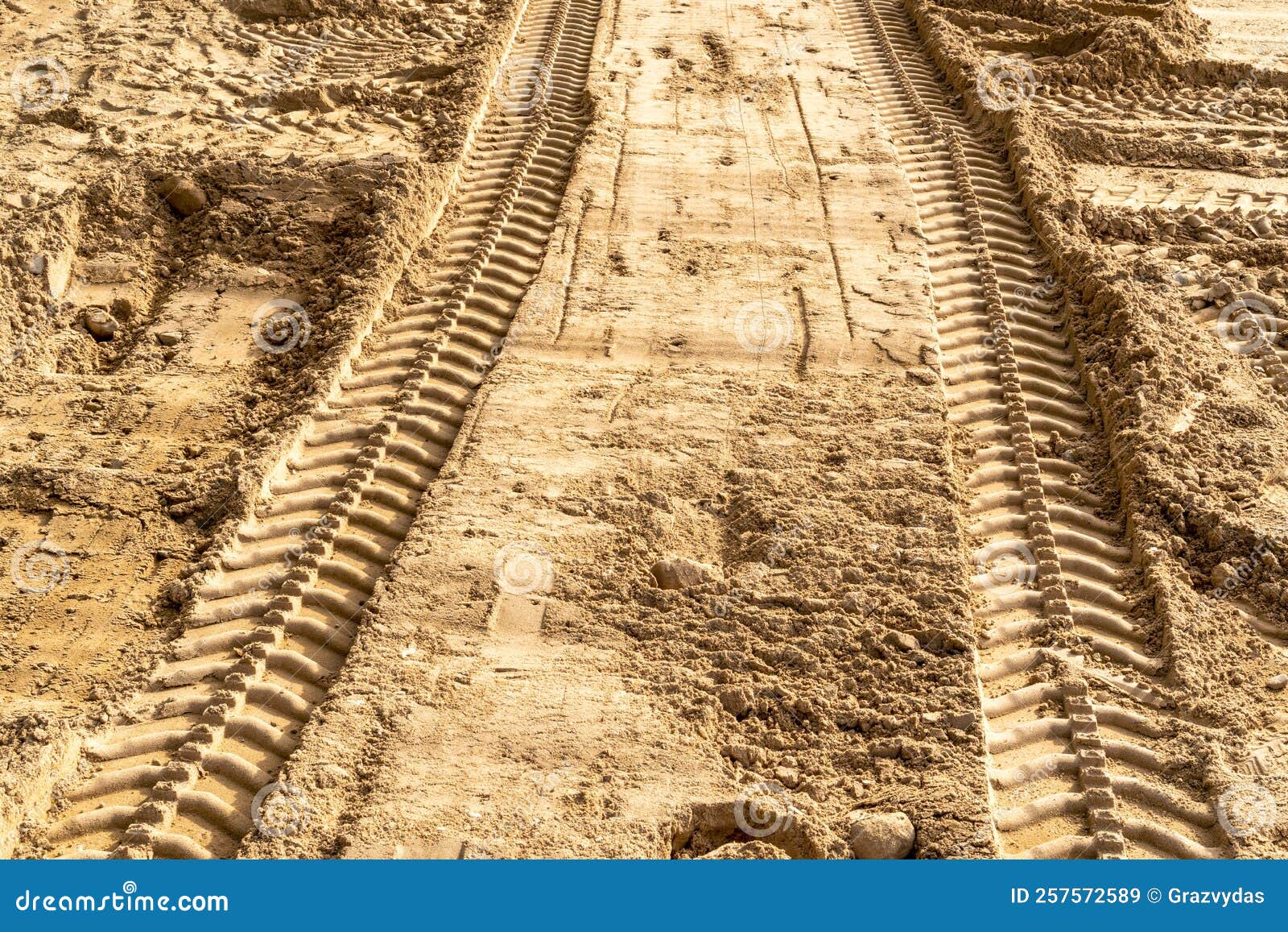 Tire Marks in the Ground at a Construction Site Stock Image - Image of ...