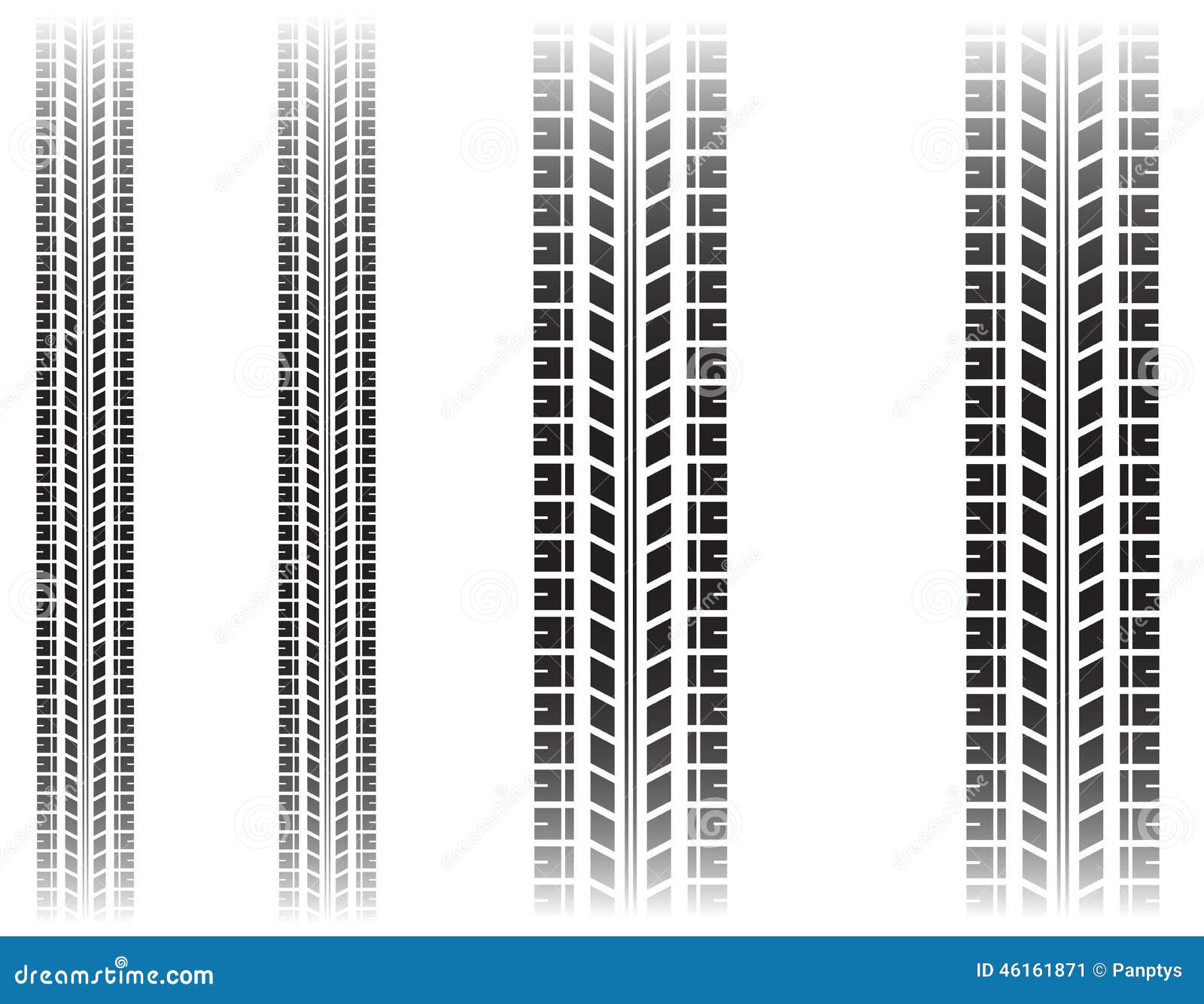 Tire Marks Isolated on White Background. Stock Vector - Illustration of ...