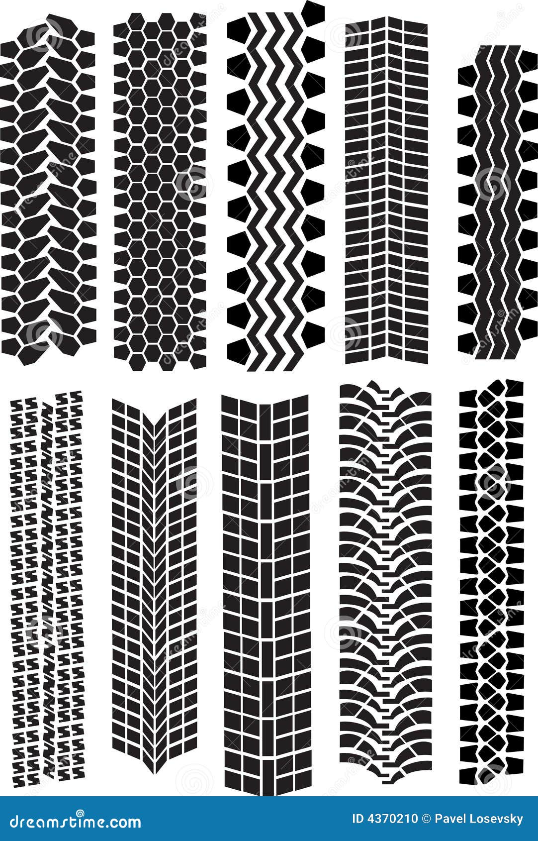 Tire prints vector stock vector. Illustration of path - 4370210