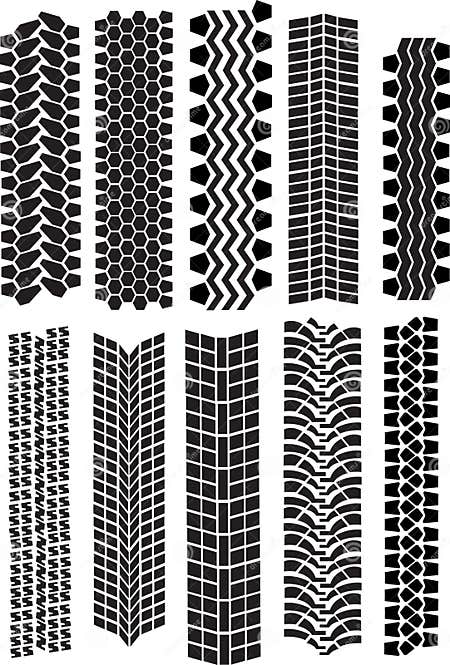 Tire prints vector stock vector. Illustration of path - 4370210