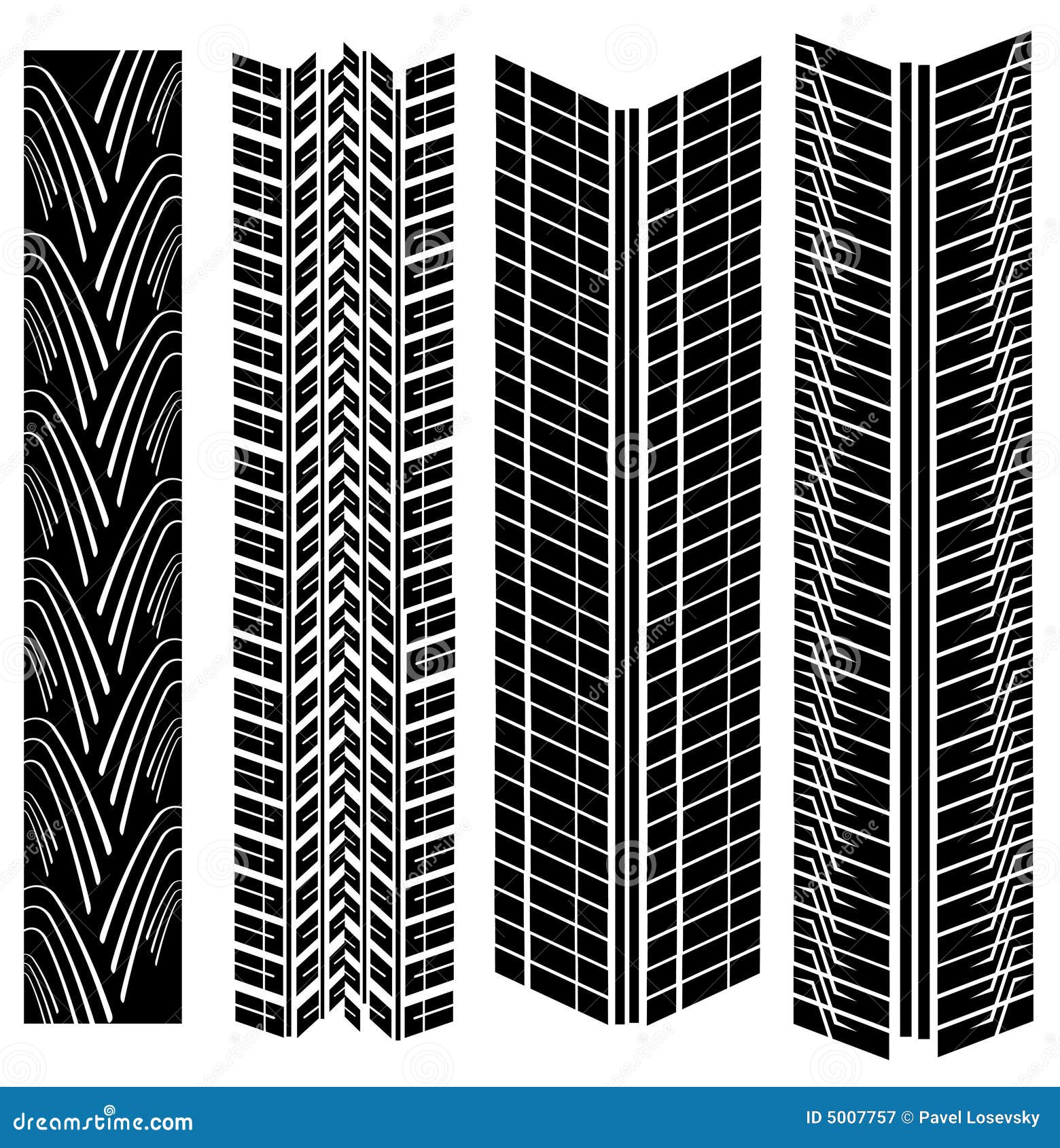 Tire prints vector stock vector. Illustration of shape - 5007757