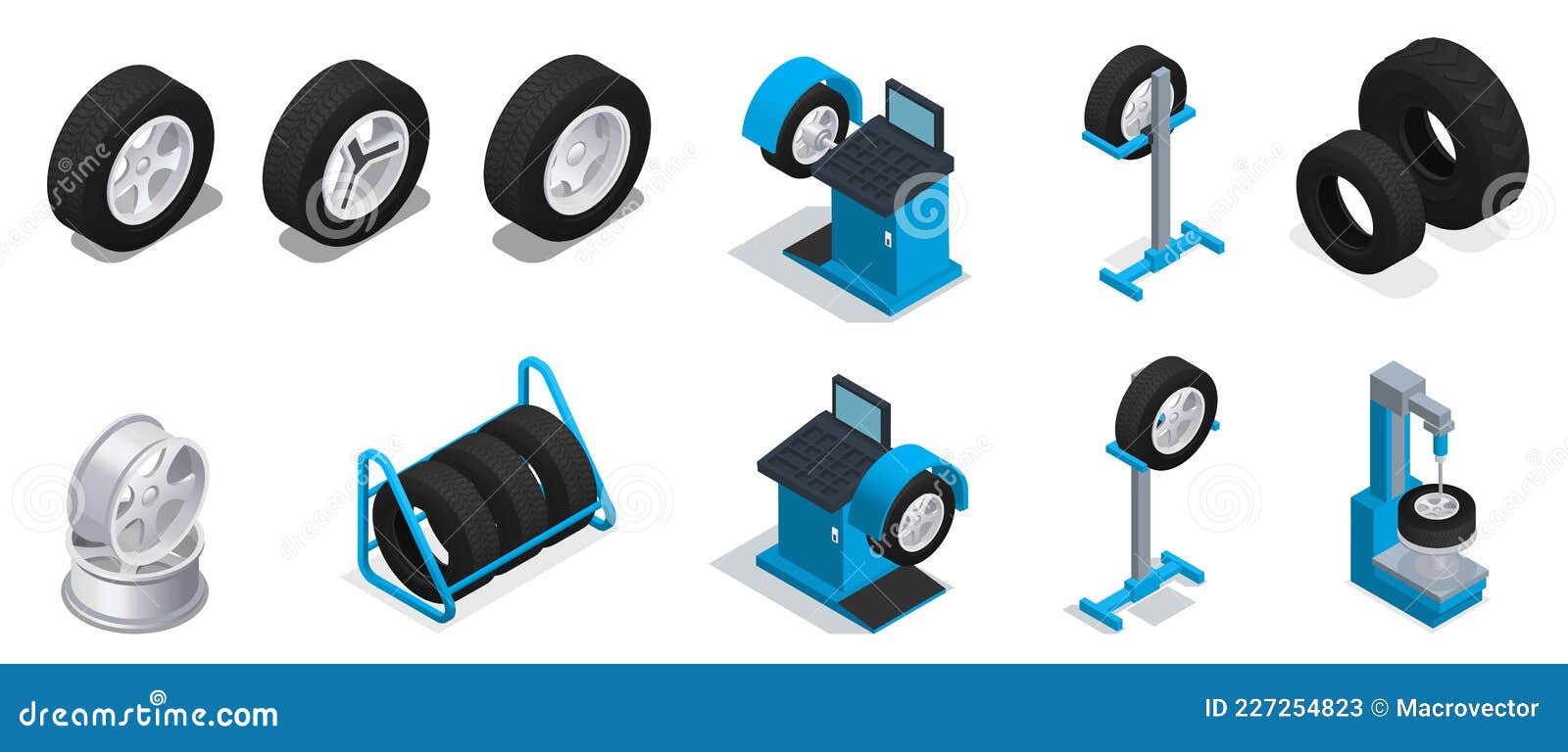 Tire Production Service Colored and Isometric Icon Set Stock Vector ... Tire Production Service Colored and Isometric Icon Set Stock Vector ...