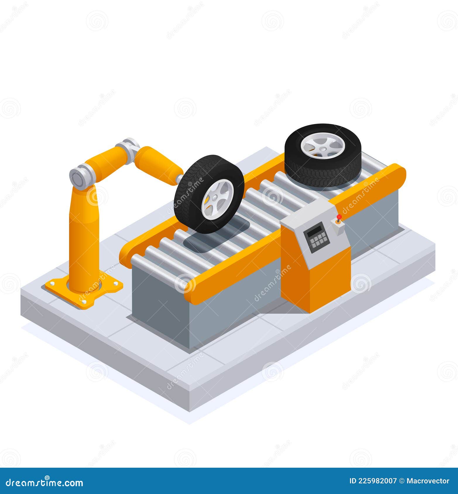 Tire Production Service Isometric Flowchart Vector Illustration ...
