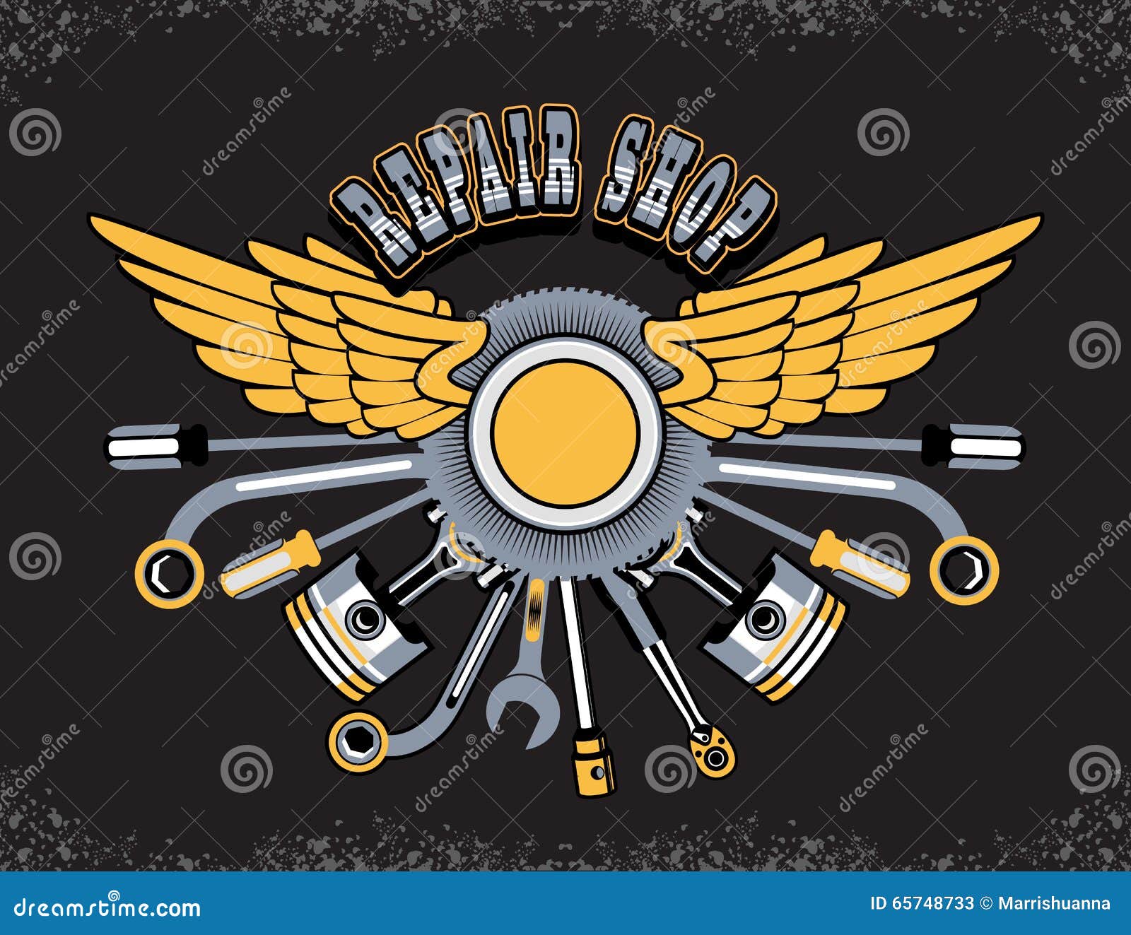 Tire retro emblem stock vector. Illustration of business - 65748733