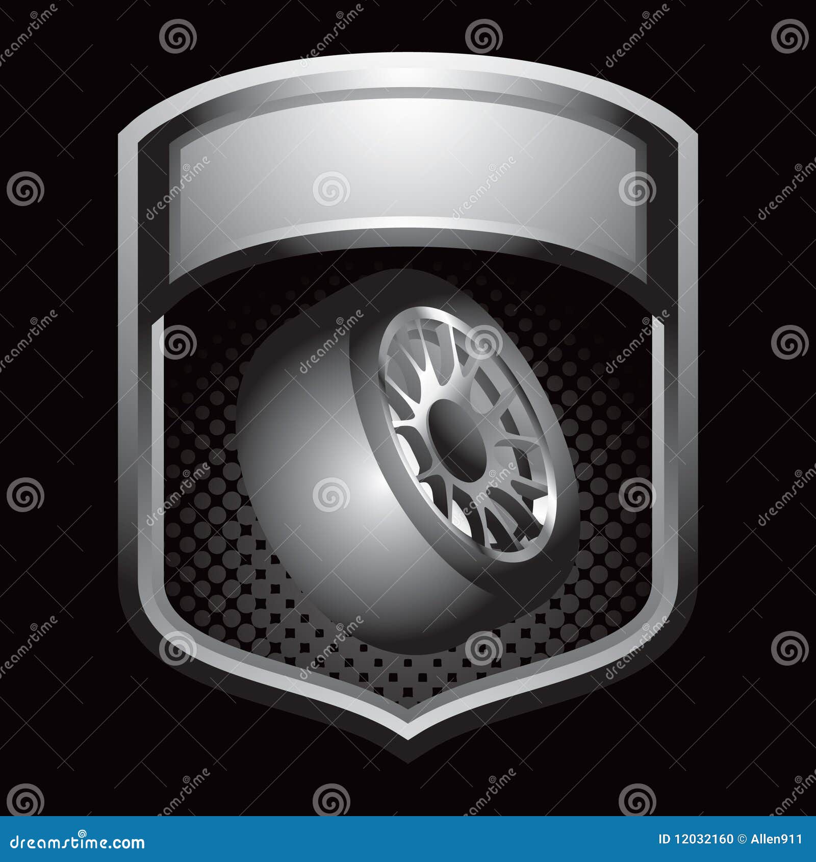 Tire in silver display stock vector. Illustration of black - 12032160