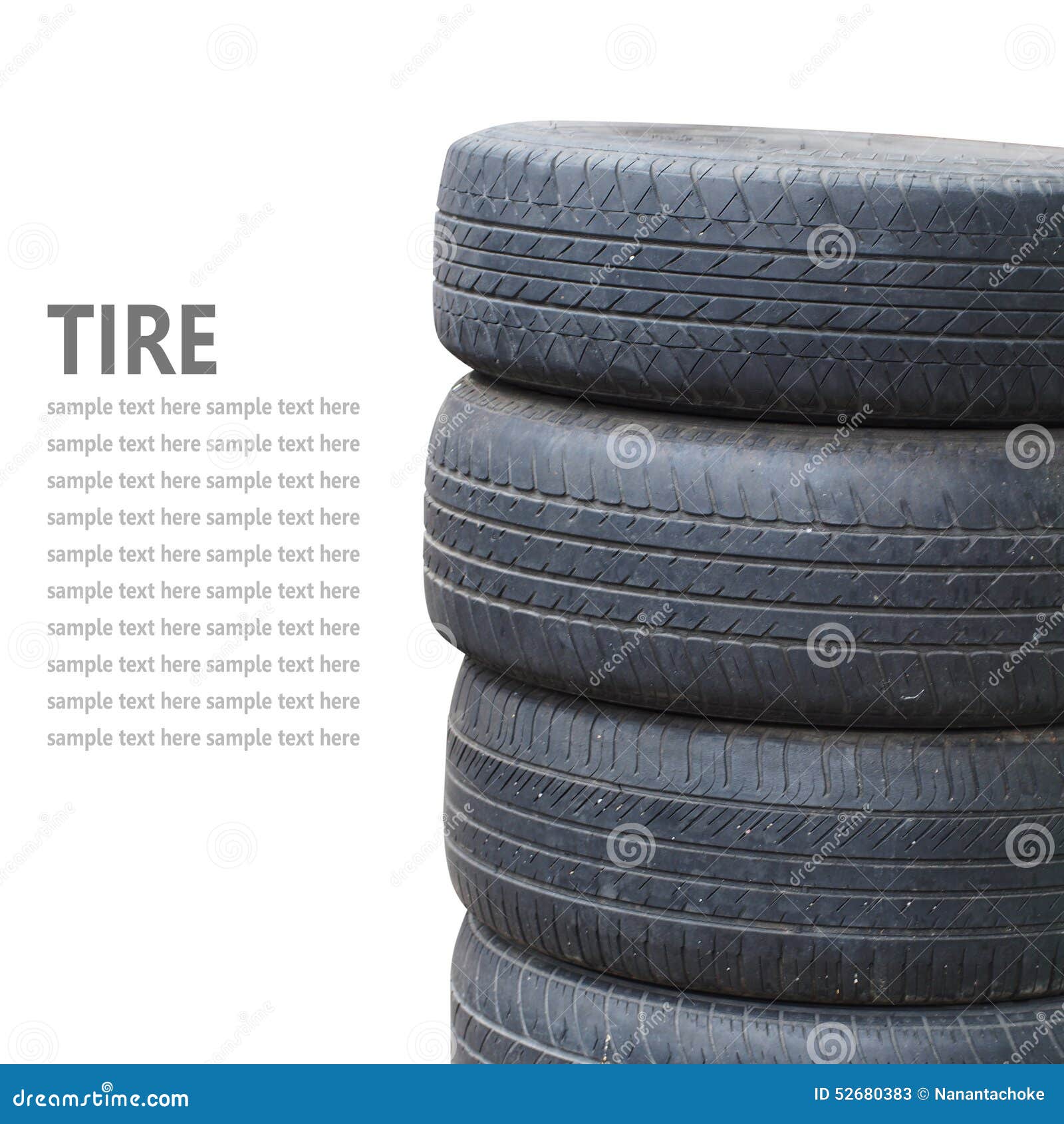 Tire Stack Isolated on White Background Stock Image - Image of ...