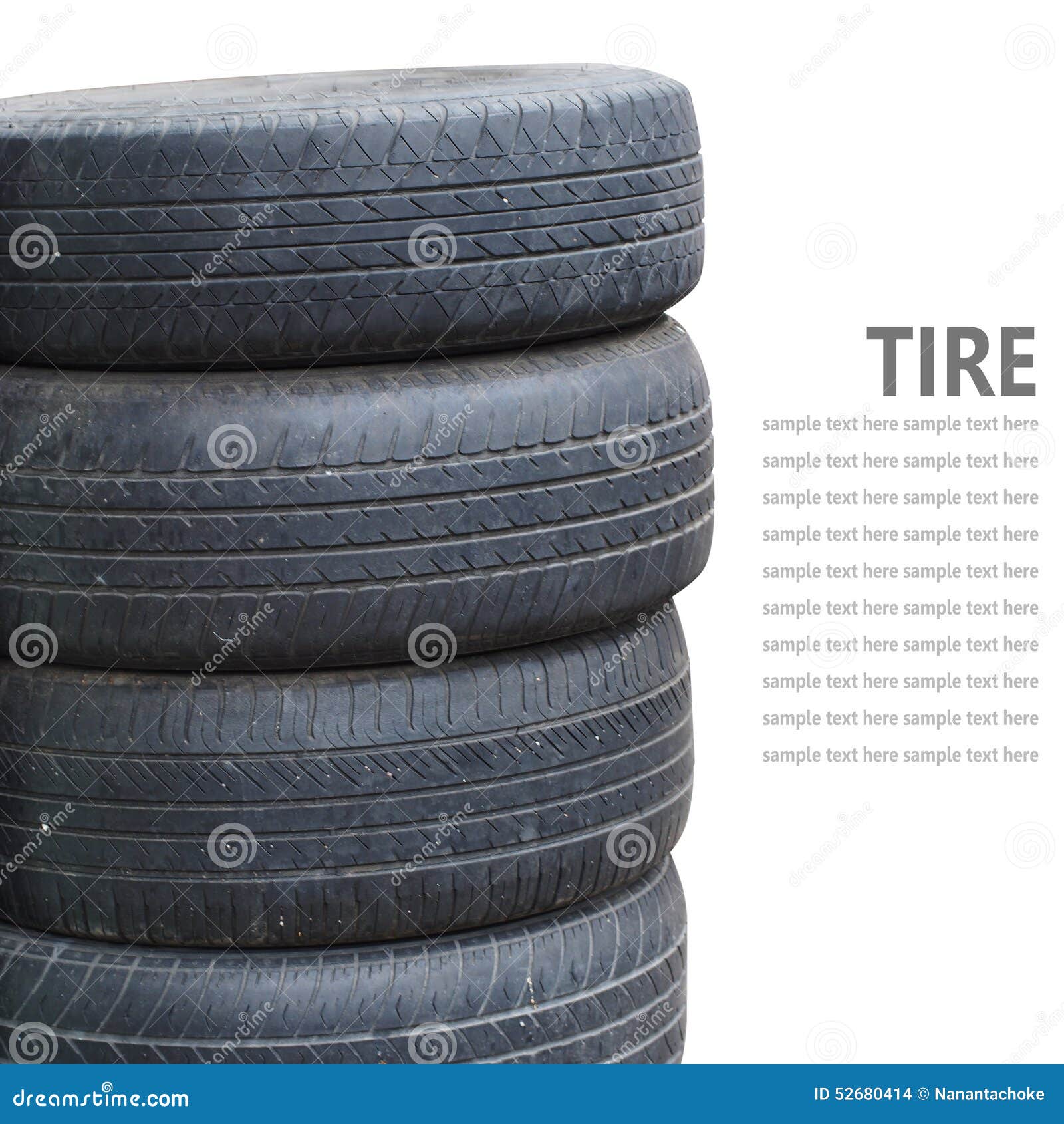 Tire Stack Isolated on White Background Stock Photo - Image of detail ...