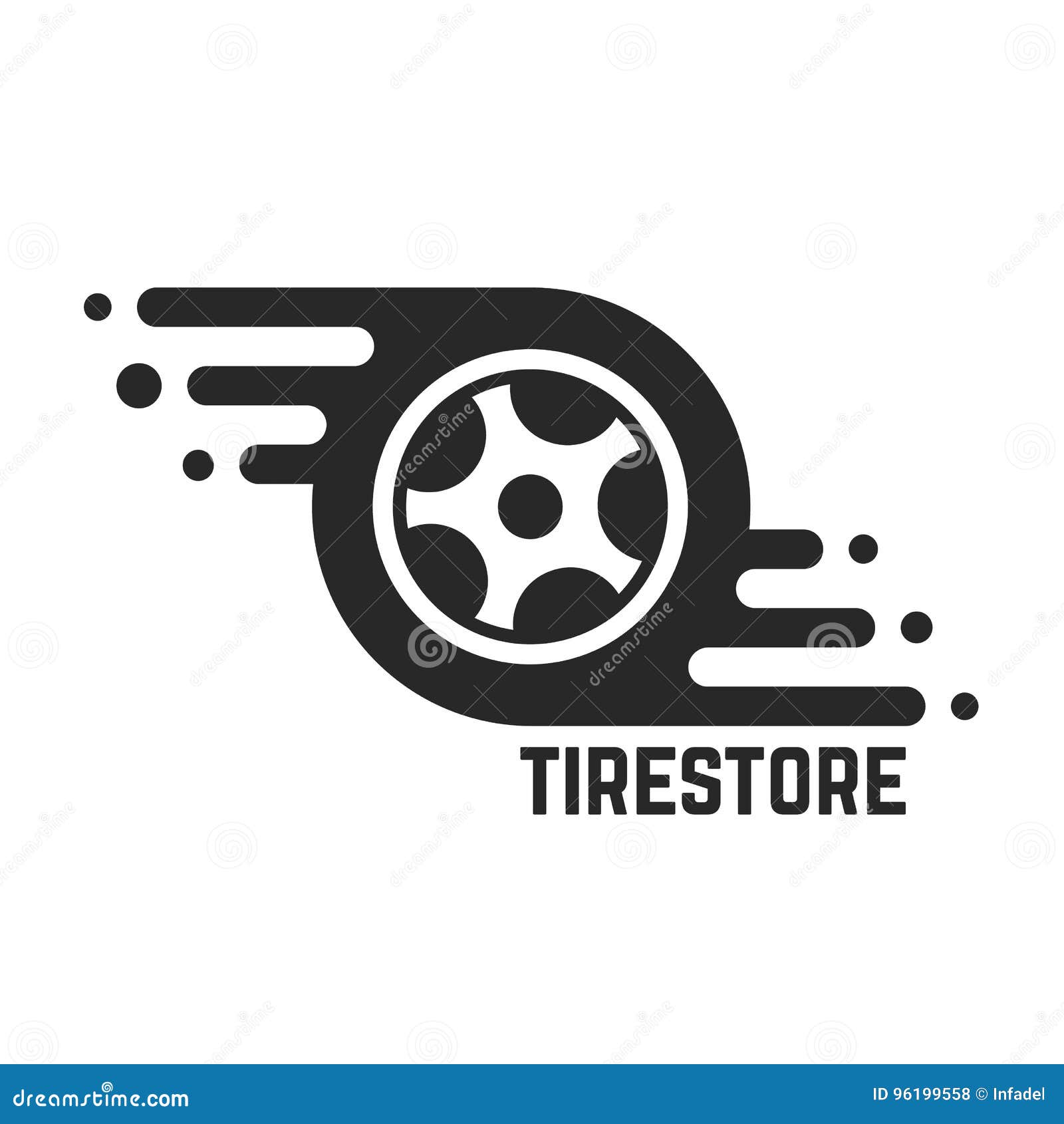 Tire Store Logo Design, Tire Business Branding Cartoon Vector ...