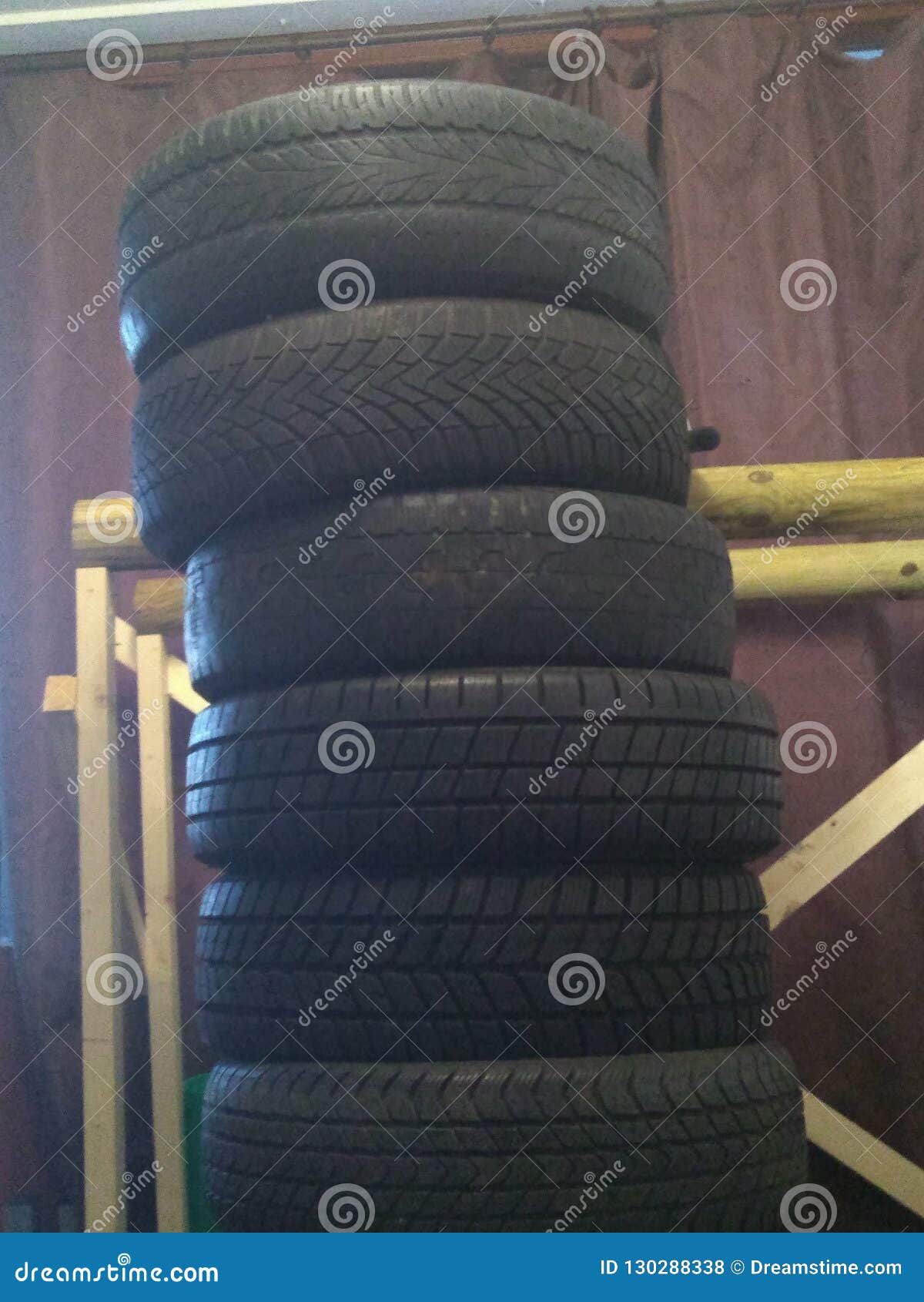 Tire Tower stock photo. Image of rubber, tire, room - 130288338