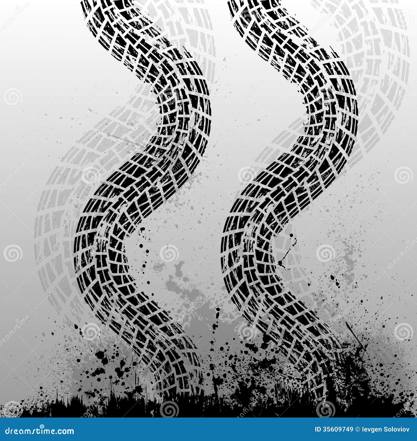 Tire Track Grunge Wave Background Stock Vector - Illustration of ...