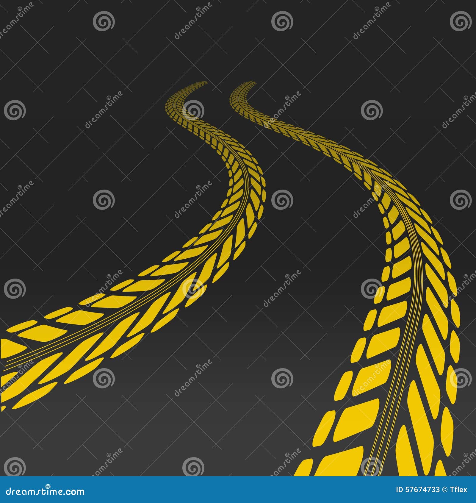 Tire Track with Perspective and Template for Tire Stock Vector ...