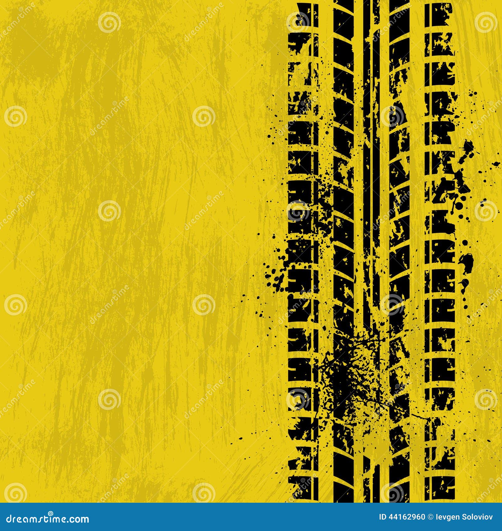 Tire track yellow stock vector. Illustration of rubber - 44162960