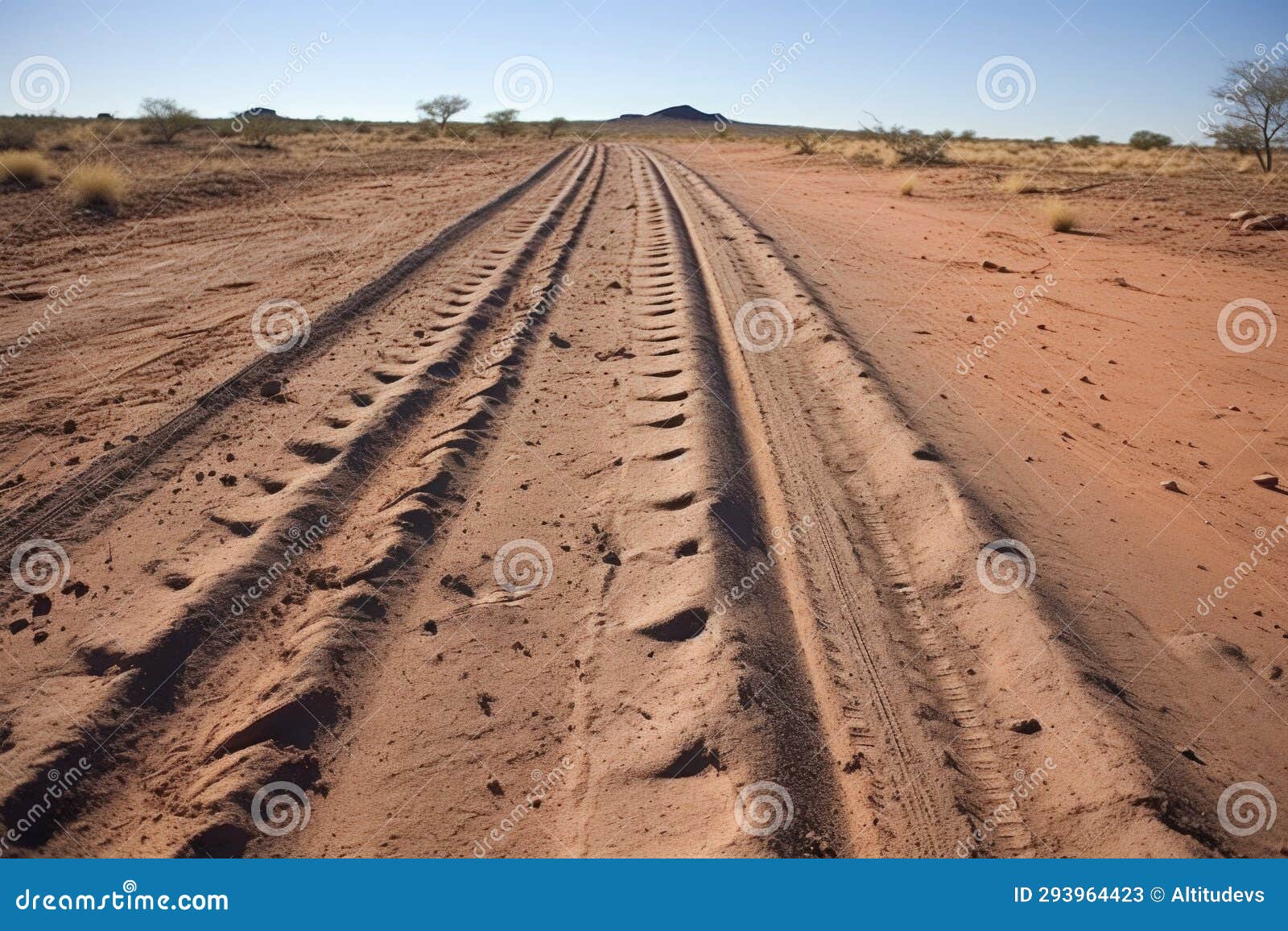 Tire Tracks on a Dusty Off-road Trail Stock Illustration - Illustration ...