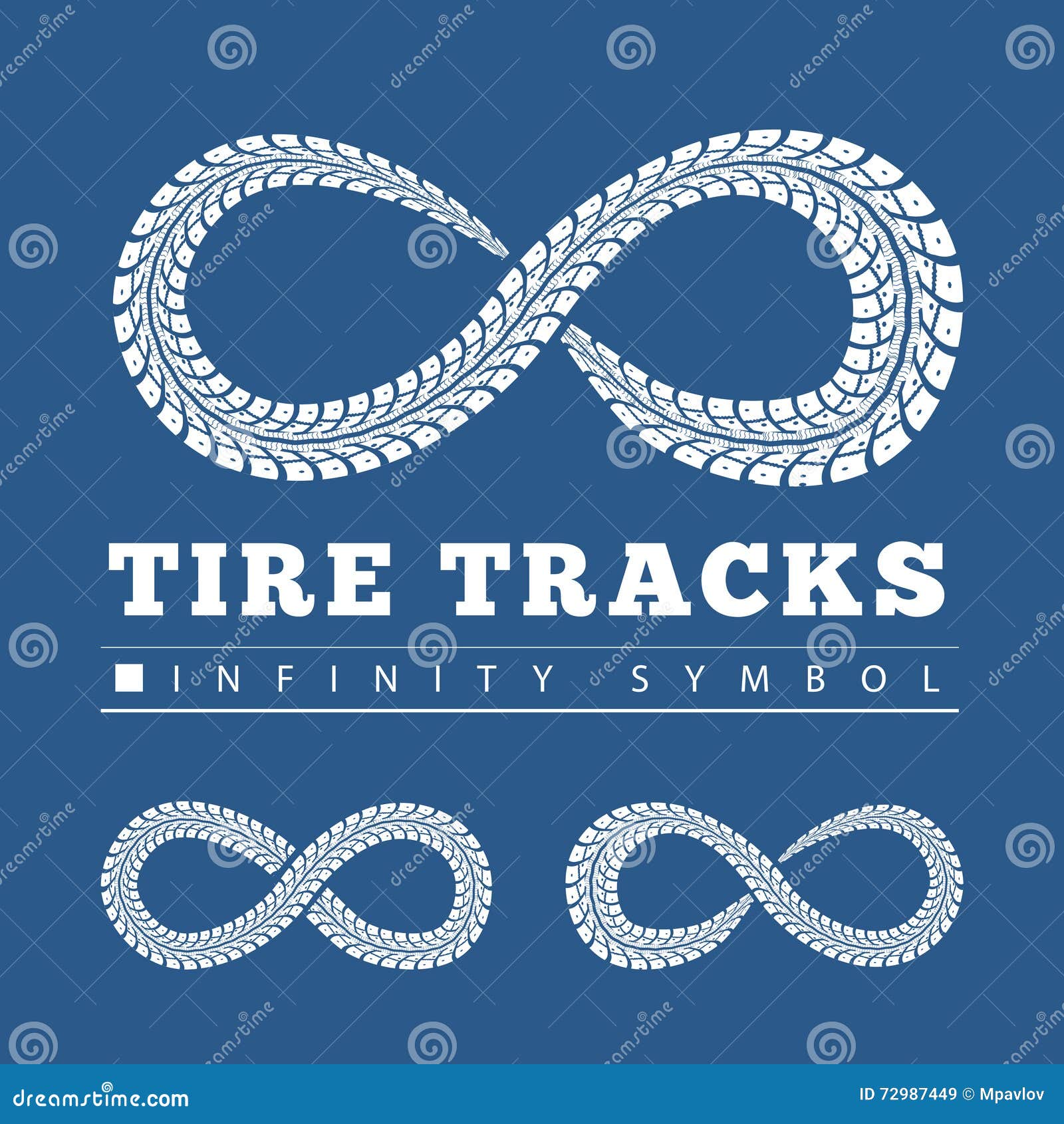 Tire Tracks in Infinity Form Stock Vector - Illustration of direction ...