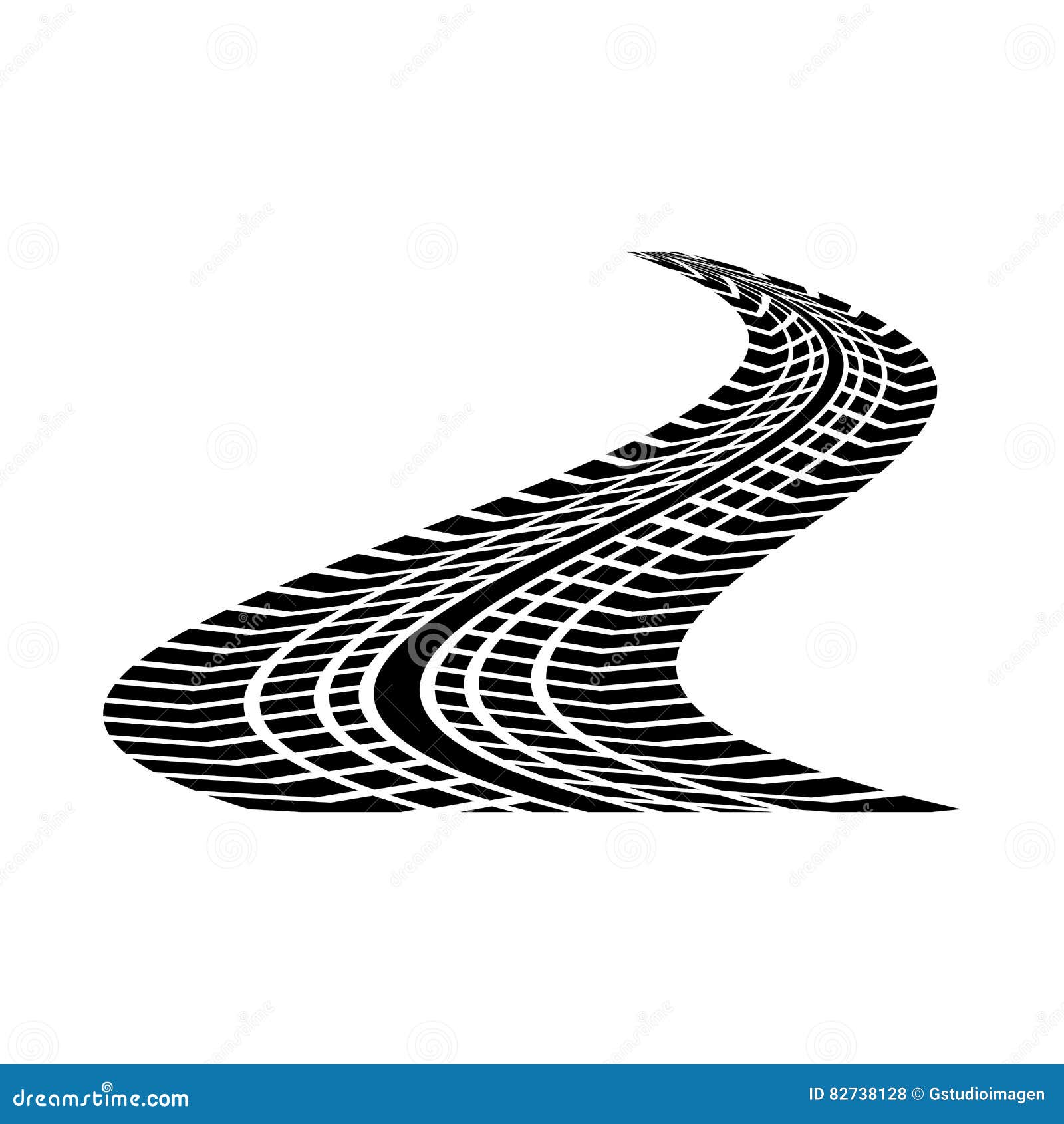 Tire Tracks Mark Isolated Icon Stock Illustration - Illustration of ...