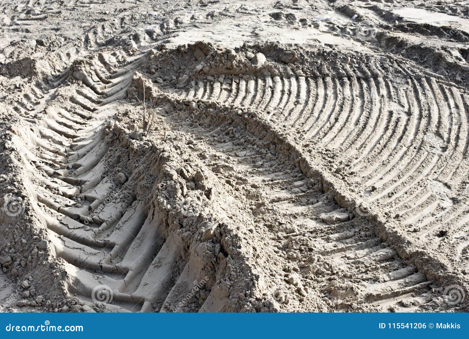 Tire tracks in sand stock photo. Image of machinery - 115541206