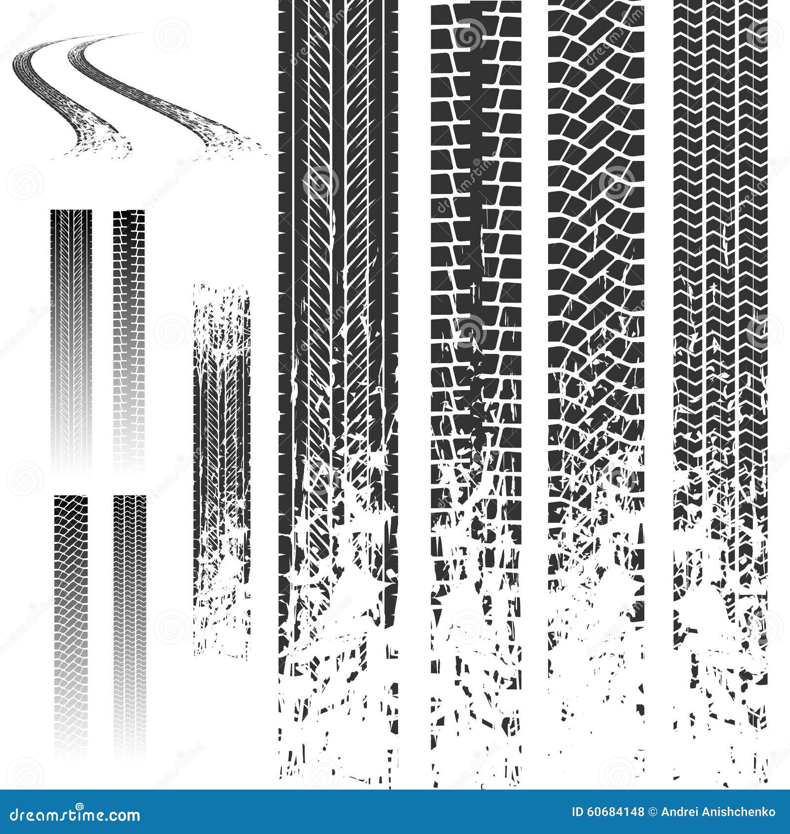 Tire Tracks Alphabet. Grunge Texture Treads Letters And Numbers ...
