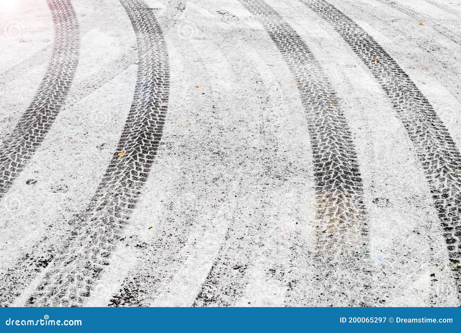Many Tire Tracks in the Snow Stock Image - Image of footprint, curve ...