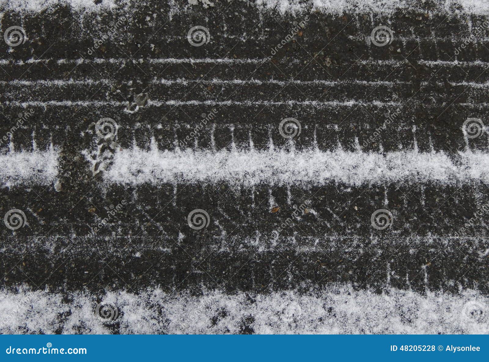 Tire Tracks in the Snow stock photo. Image of snowy, gravel - 48205228