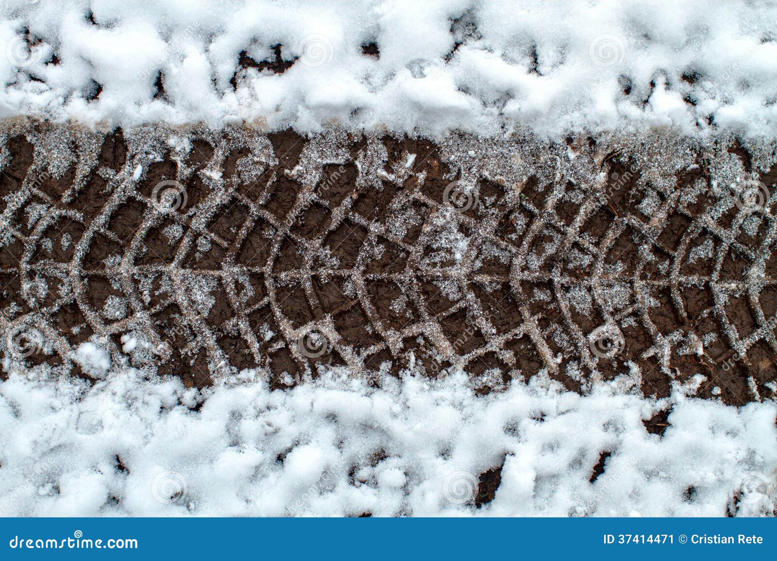 Tire Tracks in Snow stock image. Image of snow, rubber - 37414471