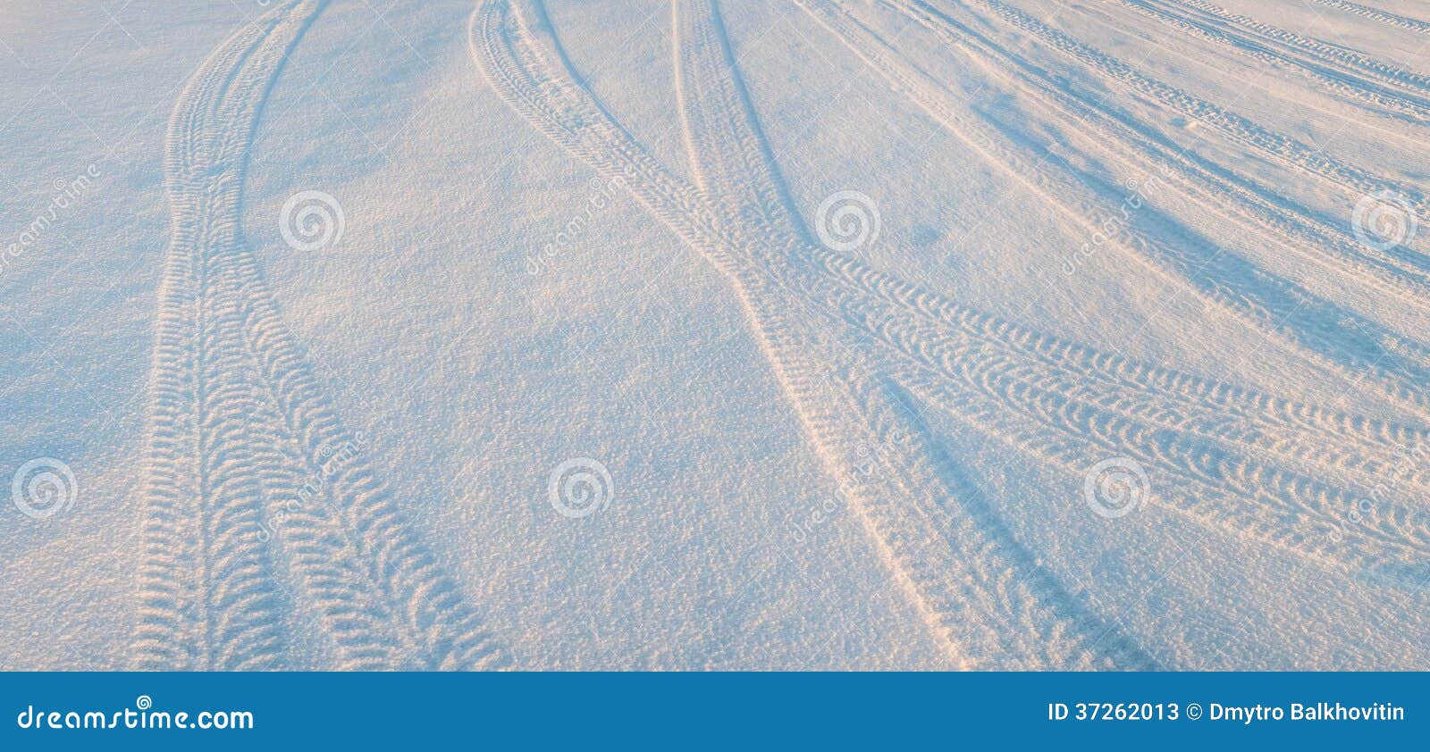 Tire tracks on the snow 02 stock image. Image of parkway - 37262013