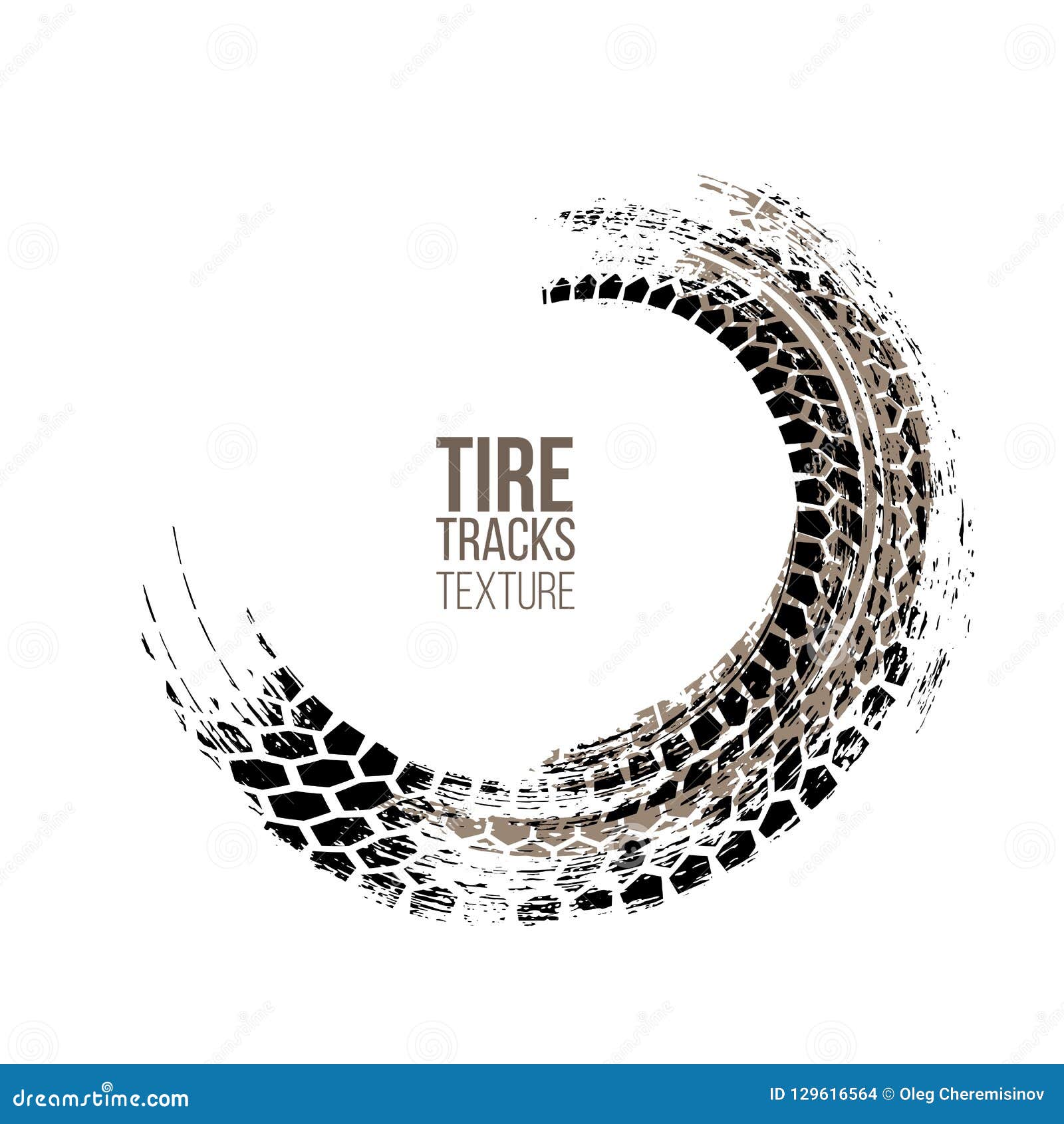 Tire Tracks Texture Isolated on White Background. Vector Design Element ...