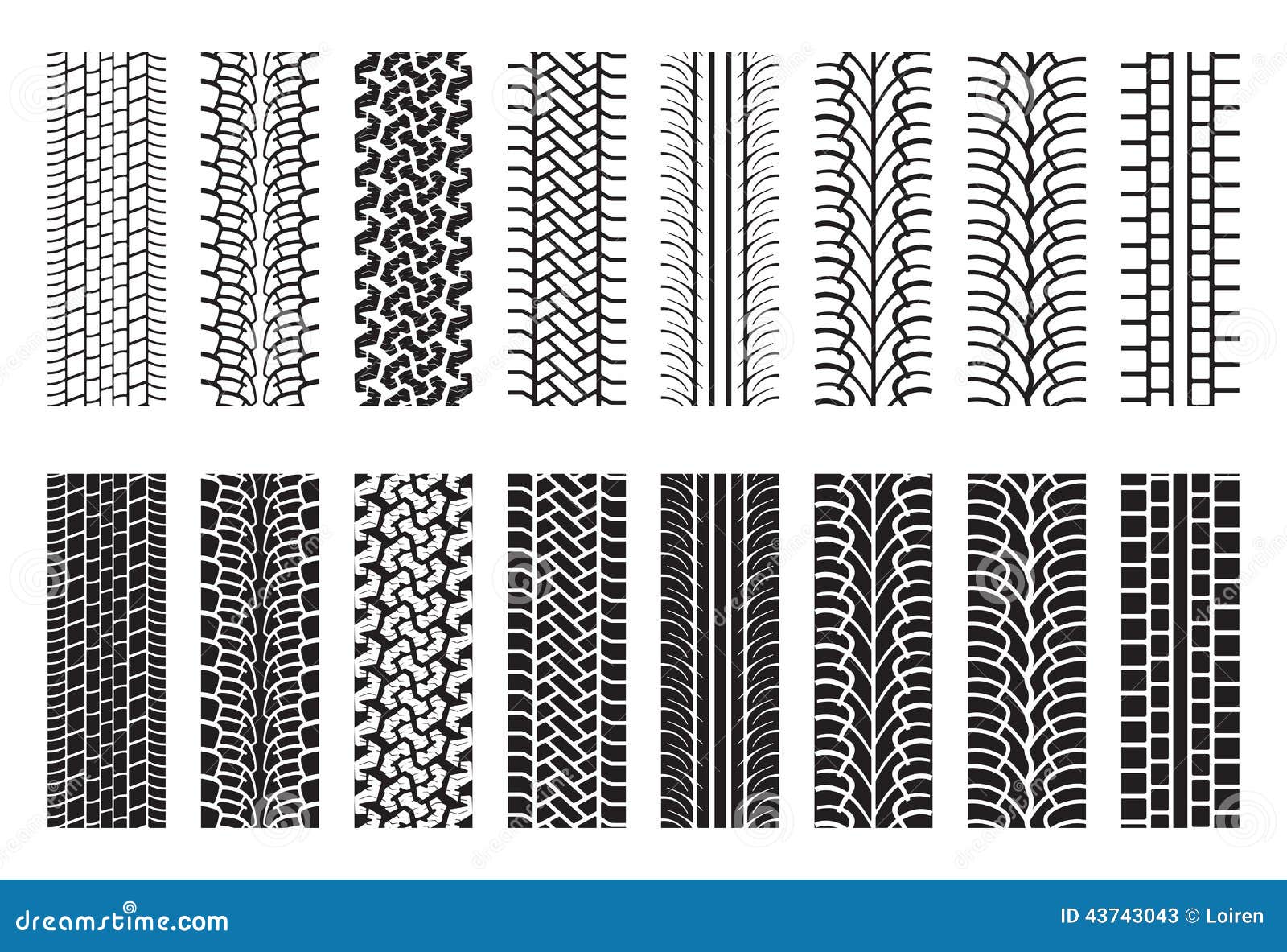 Tire Tracks stock vector. Illustration of graphic, paint - 43743043