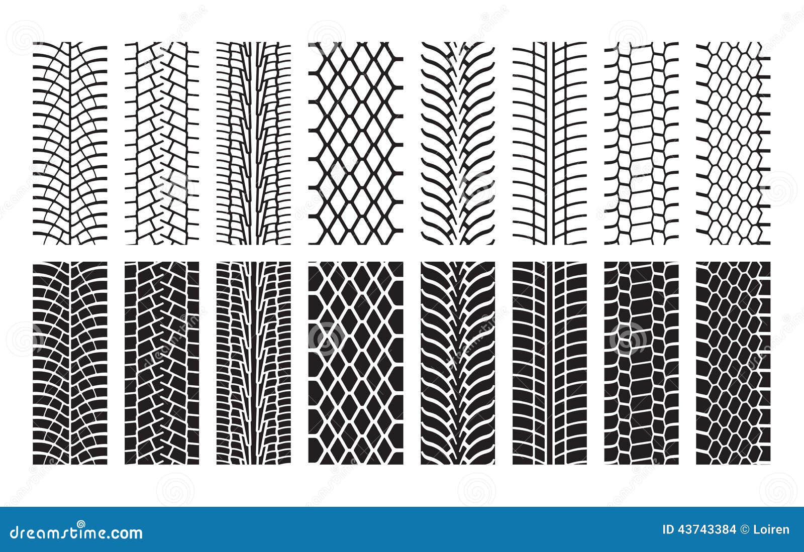 Tire Tracks stock vector. Illustration of design, element - 43743384
