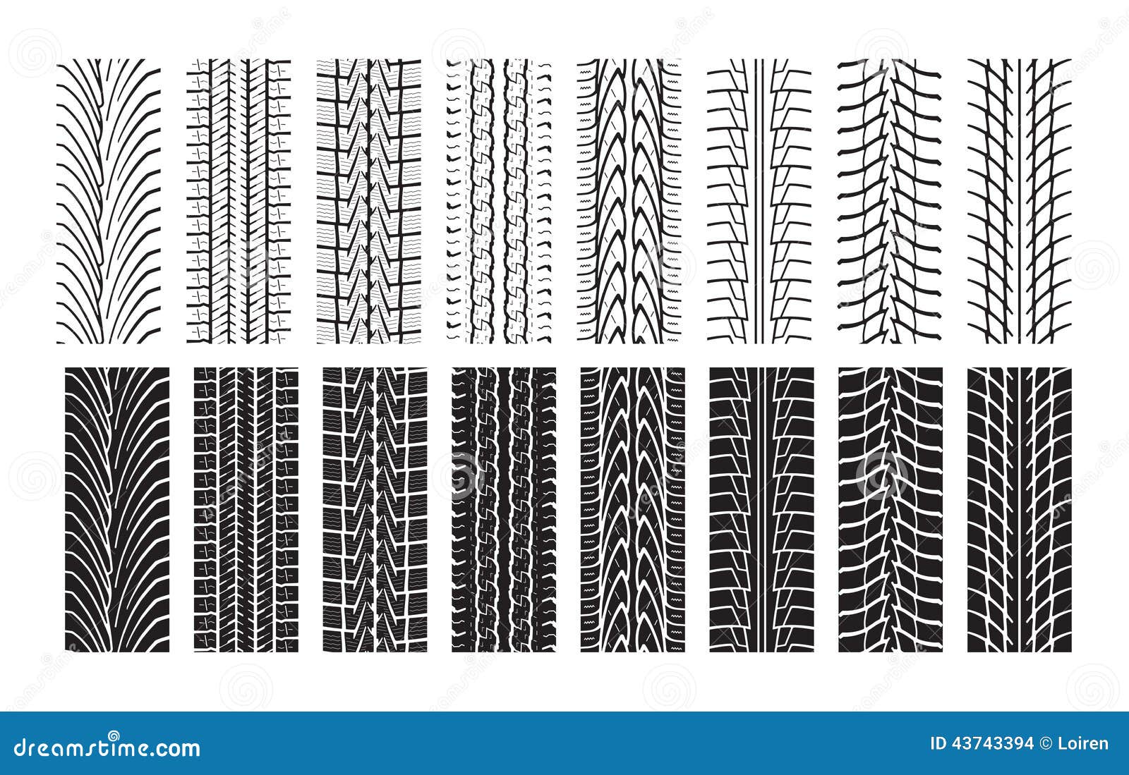 Tire Tracks stock vector. Illustration of pattern, isolated - 43743394