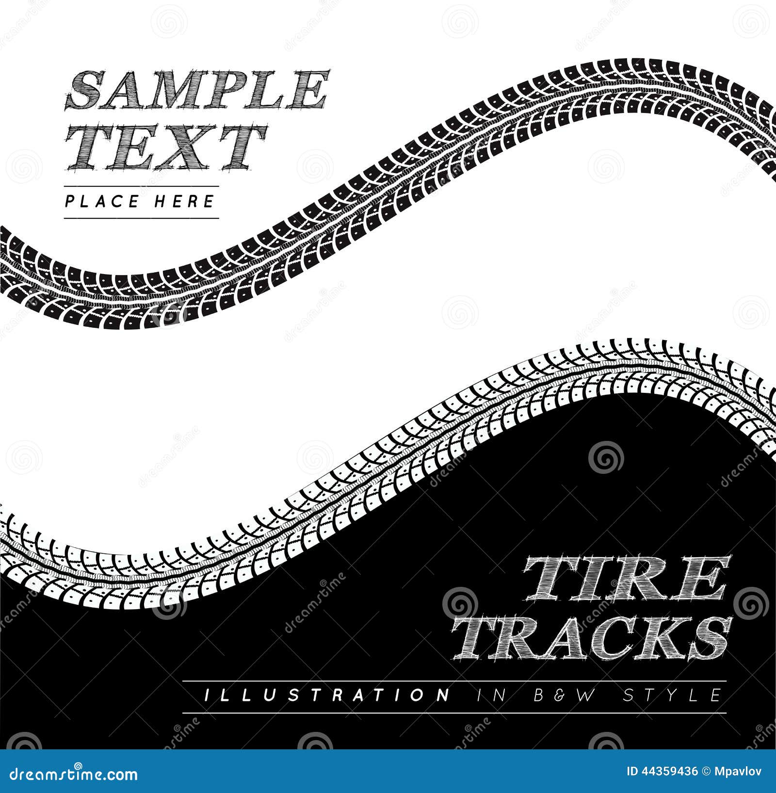 Tire tracks stock vector. Illustration of speed, tires - 44359436