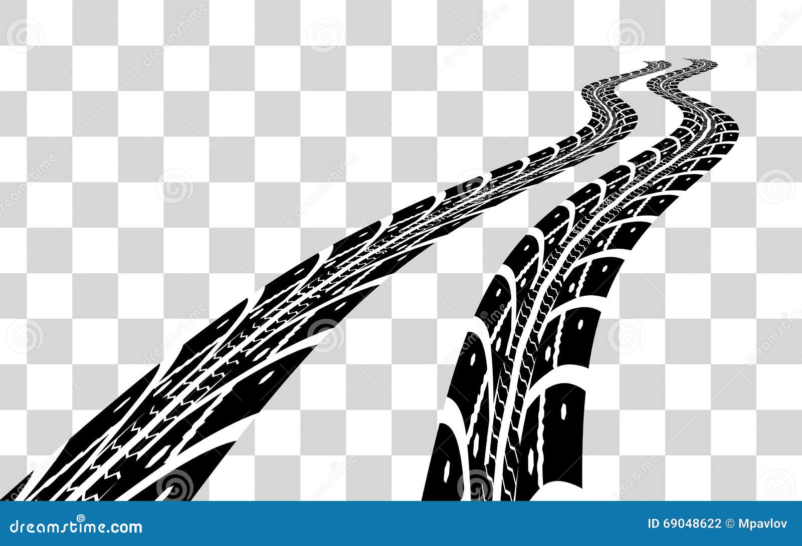 Tire tracks vector stock vector. Illustration of transparent - 69048622