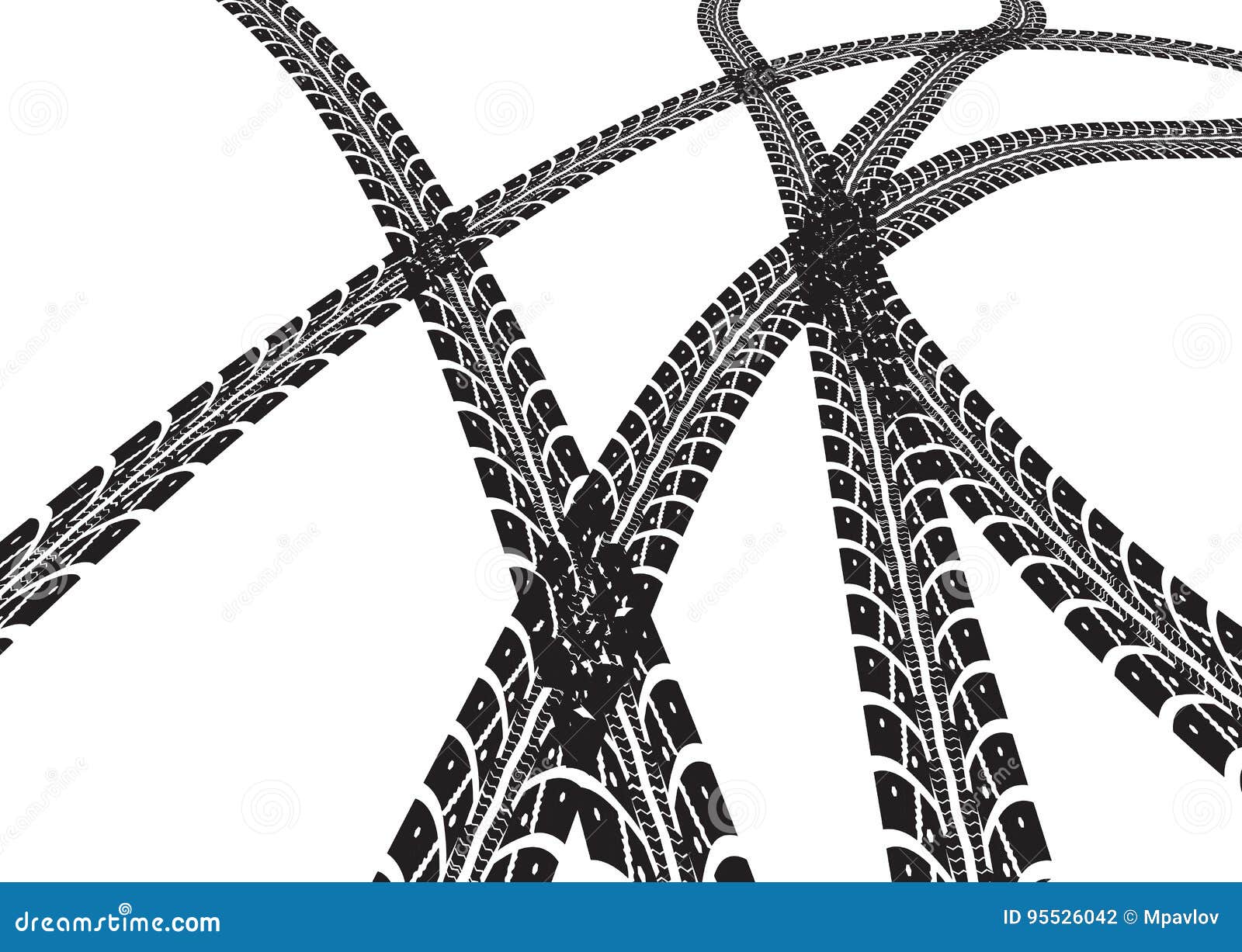 Vector Bike Tire Tracks Cartoon Vector | CartoonDealer.com #13006341